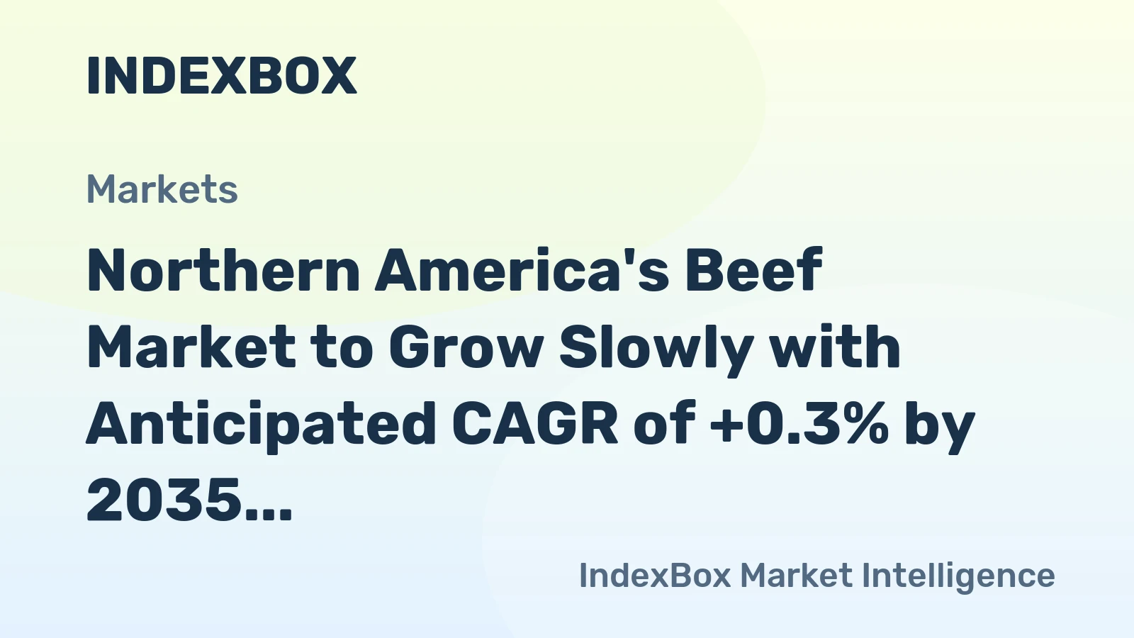 Northern America's Beef Market to Grow Slowly with Anticipated CAGR of +0.3% by 2035