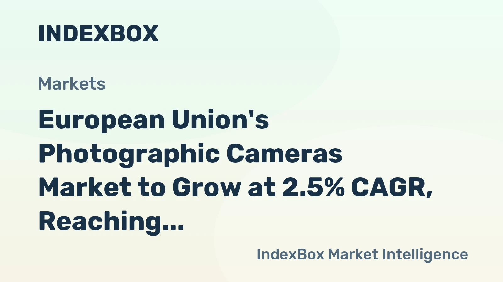 European Union's Photographic Cameras Market to Grow at 2.5% CAGR, Reaching $474M by 2035