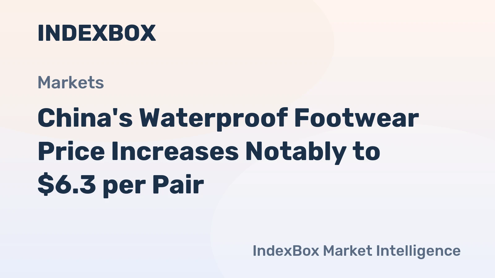 China's Waterproof Footwear Price Increases Notably to $6.3 per Pair