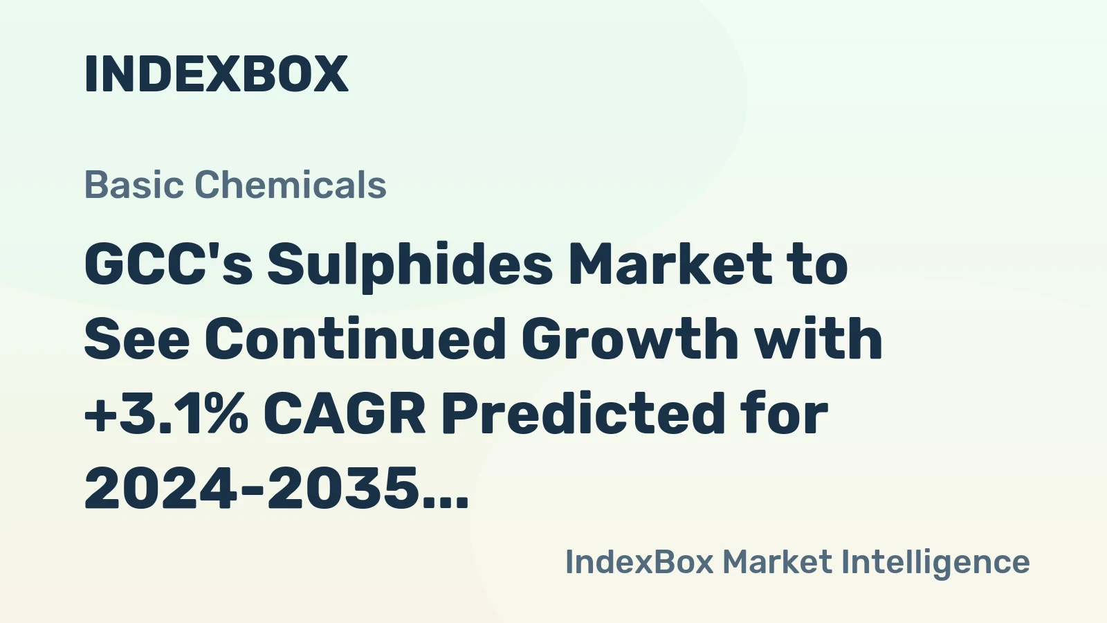 GCC's Sulphides Market to See Continued Growth with +3.1% CAGR Predicted for 2024-2035