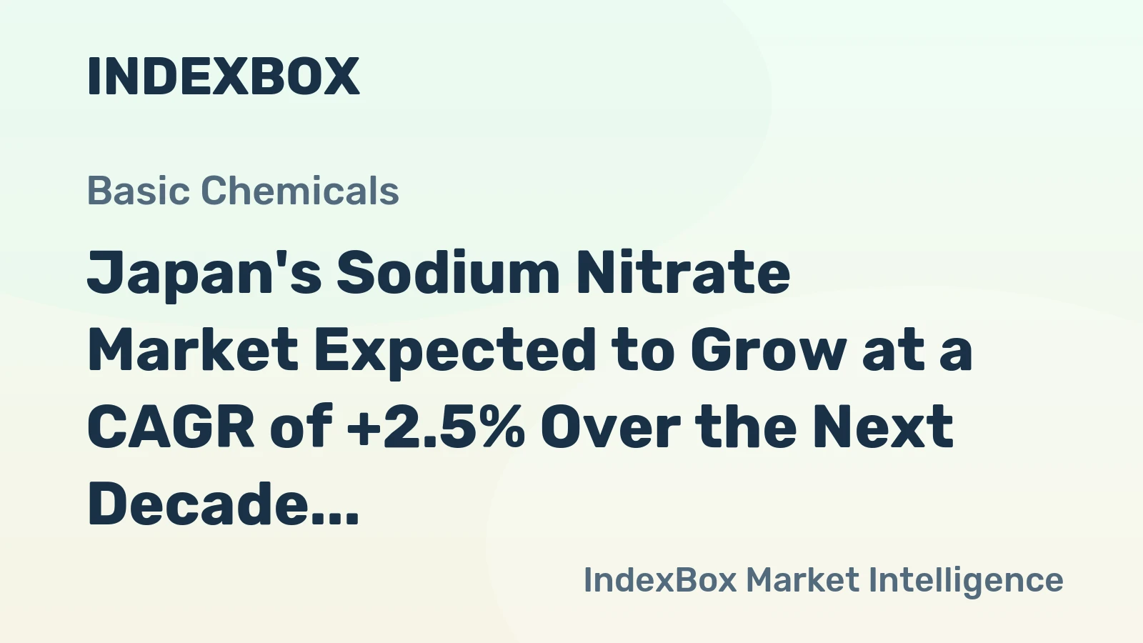 Japan's Sodium Nitrate Market Expected to Grow at a CAGR of +2.5% Over the Next Decade