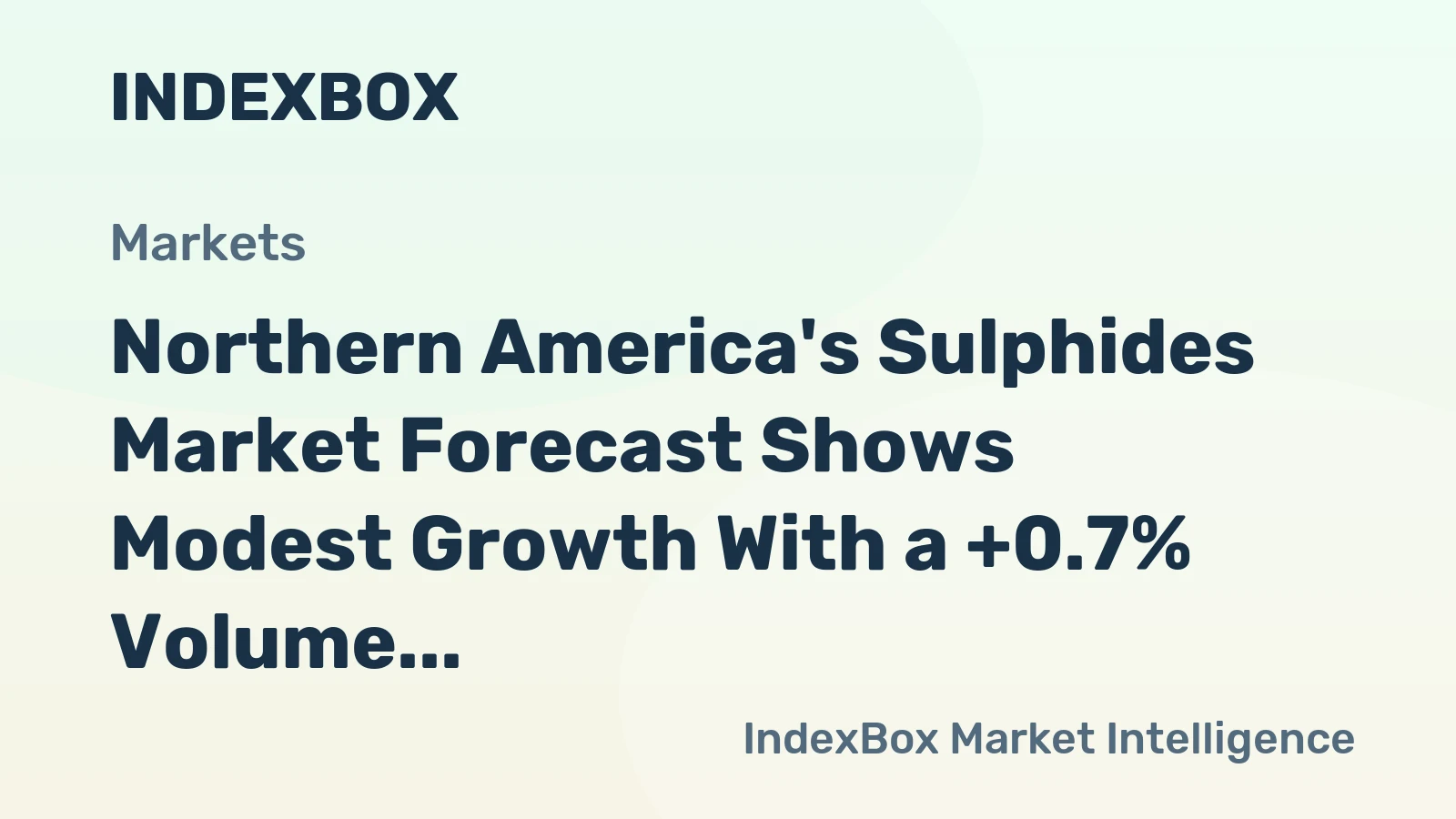 Northern America's Sulphides Market Forecast Shows Modest Growth With a +0.7% Volume CAGR