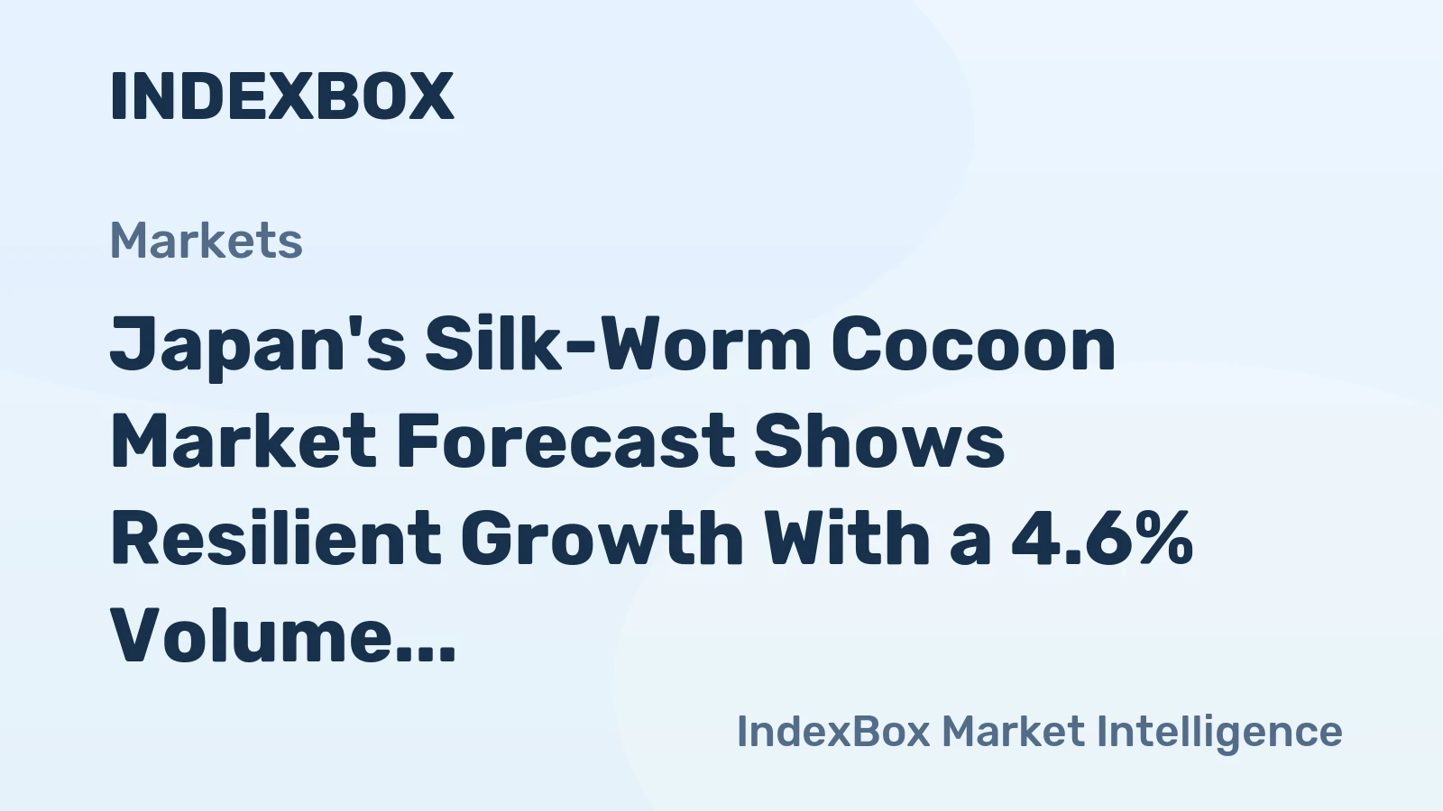 Japan's Silk-Worm Cocoon Market Forecast Shows Resilient Growth With a 4.6% Volume CAGR