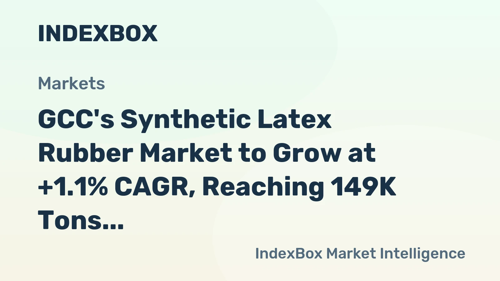 GCC's Synthetic Latex Rubber Market to Grow at +1.1% CAGR, Reaching 149K Tons by 2035