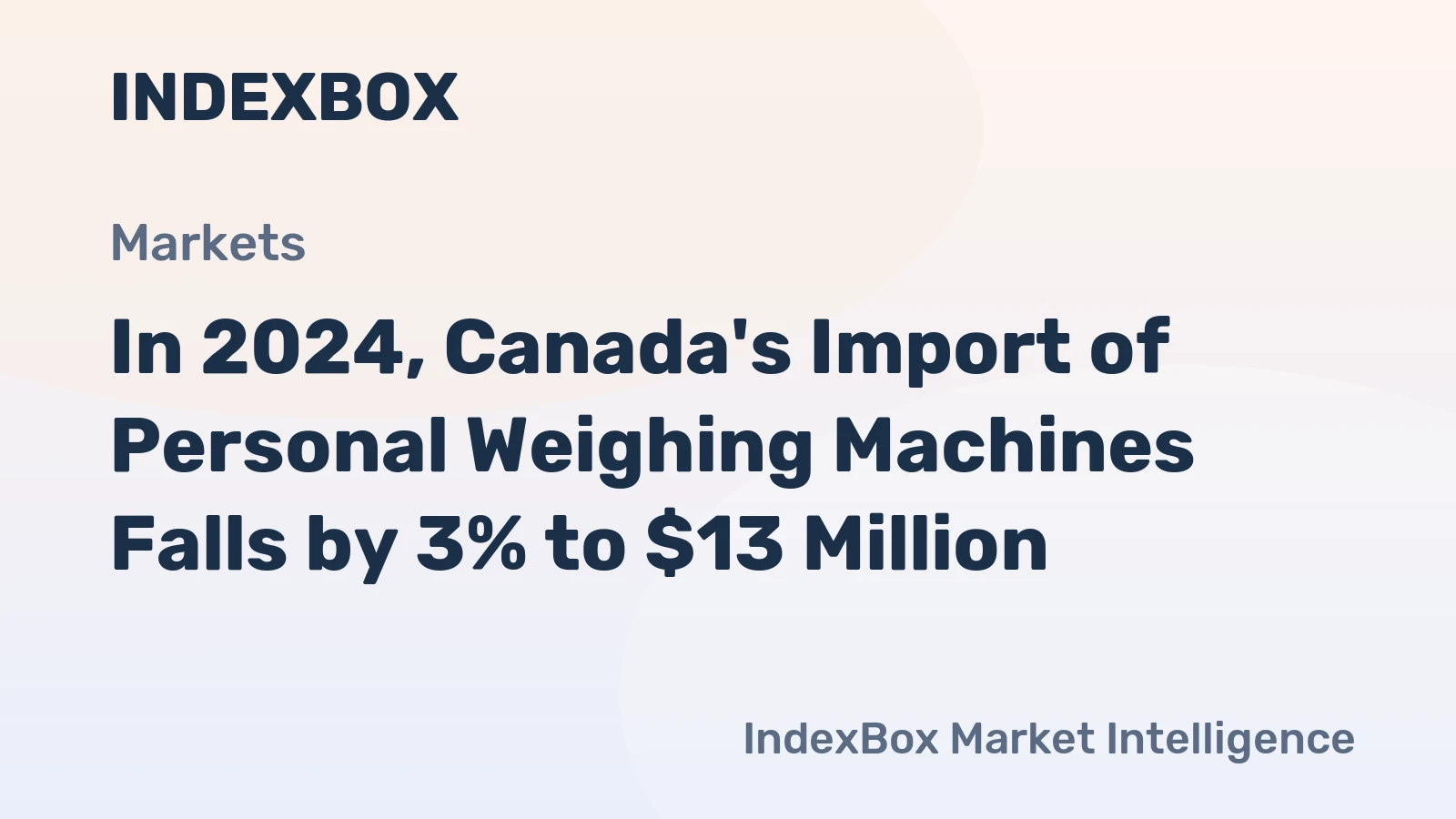 In 2024, Canada's Import of Personal Weighing Machines Falls by 3% to $13 Million