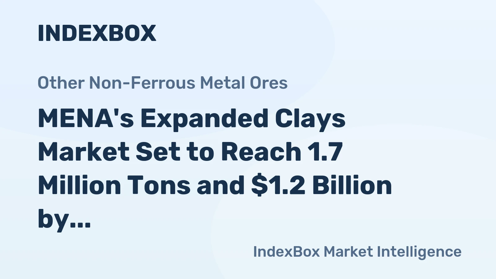 MENA's Expanded Clays Market Set to Reach 1.7 Million Tons and $1.2 Billion by 2035