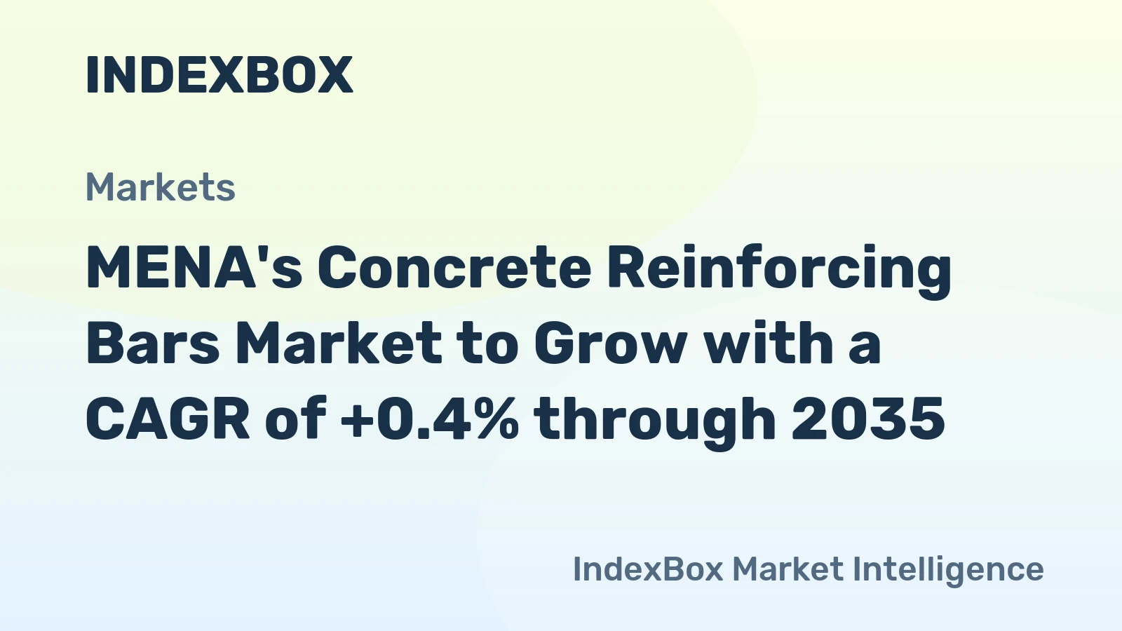 MENA's Concrete Reinforcing Bars Market to Grow with a CAGR of +0.4% through 2035
