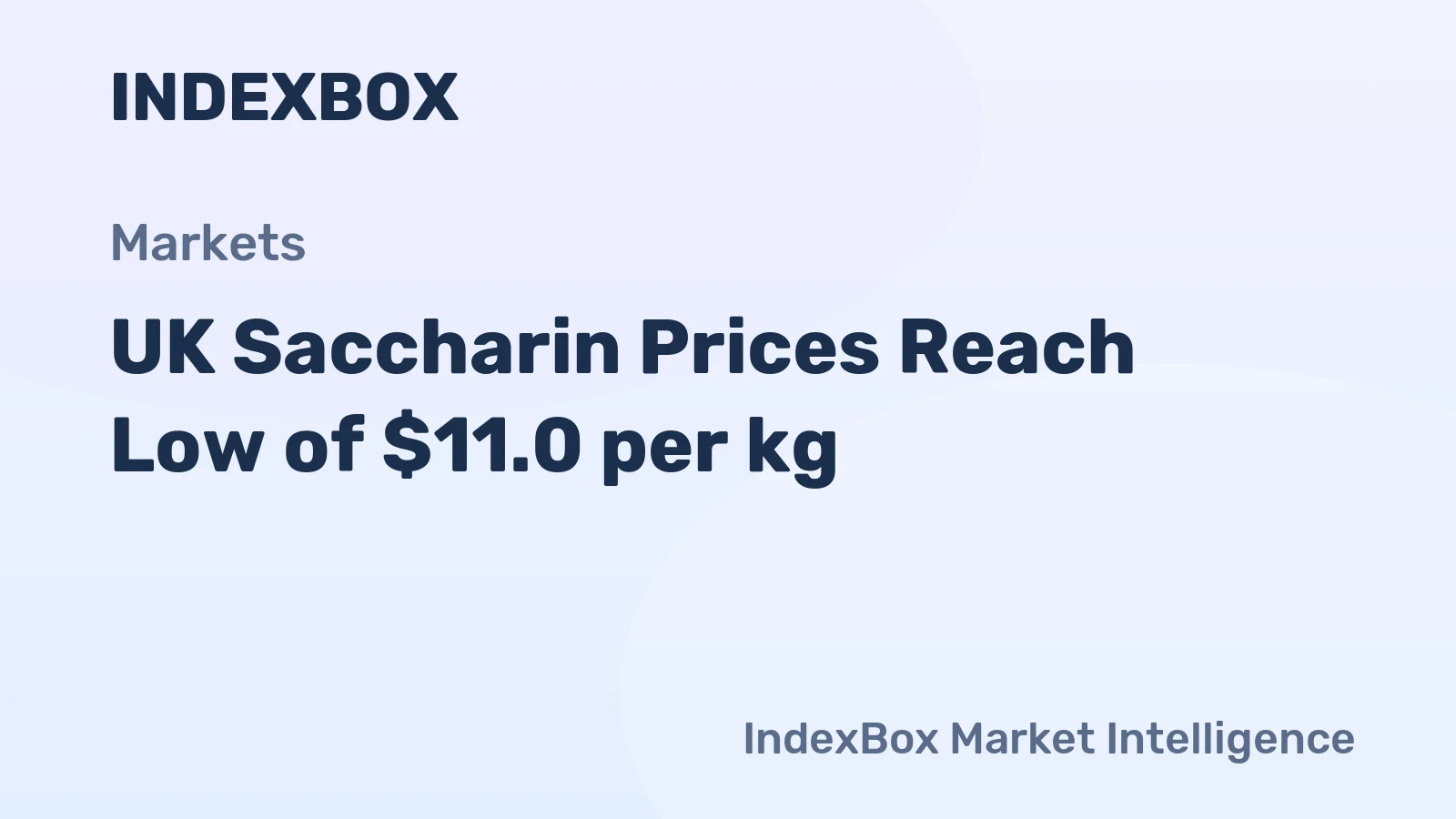 UK Saccharin Prices Reach Low of $11.0 per kg
