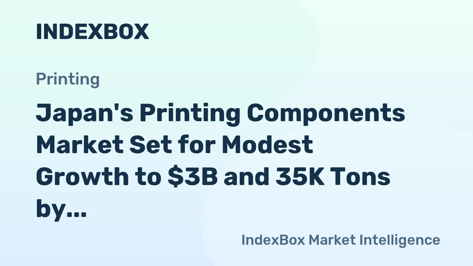 Japan's Printing Components Market Set for Modest Growth to $3B and 35K Tons by 2035