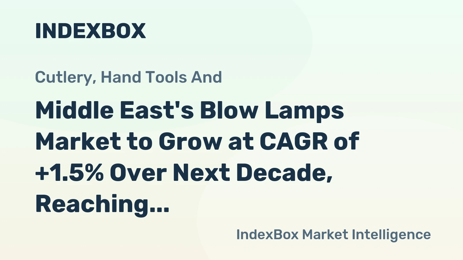 Middle East's Blow Lamps Market to Grow at CAGR of +1.5% Over Next Decade, Reaching $67M by 2035