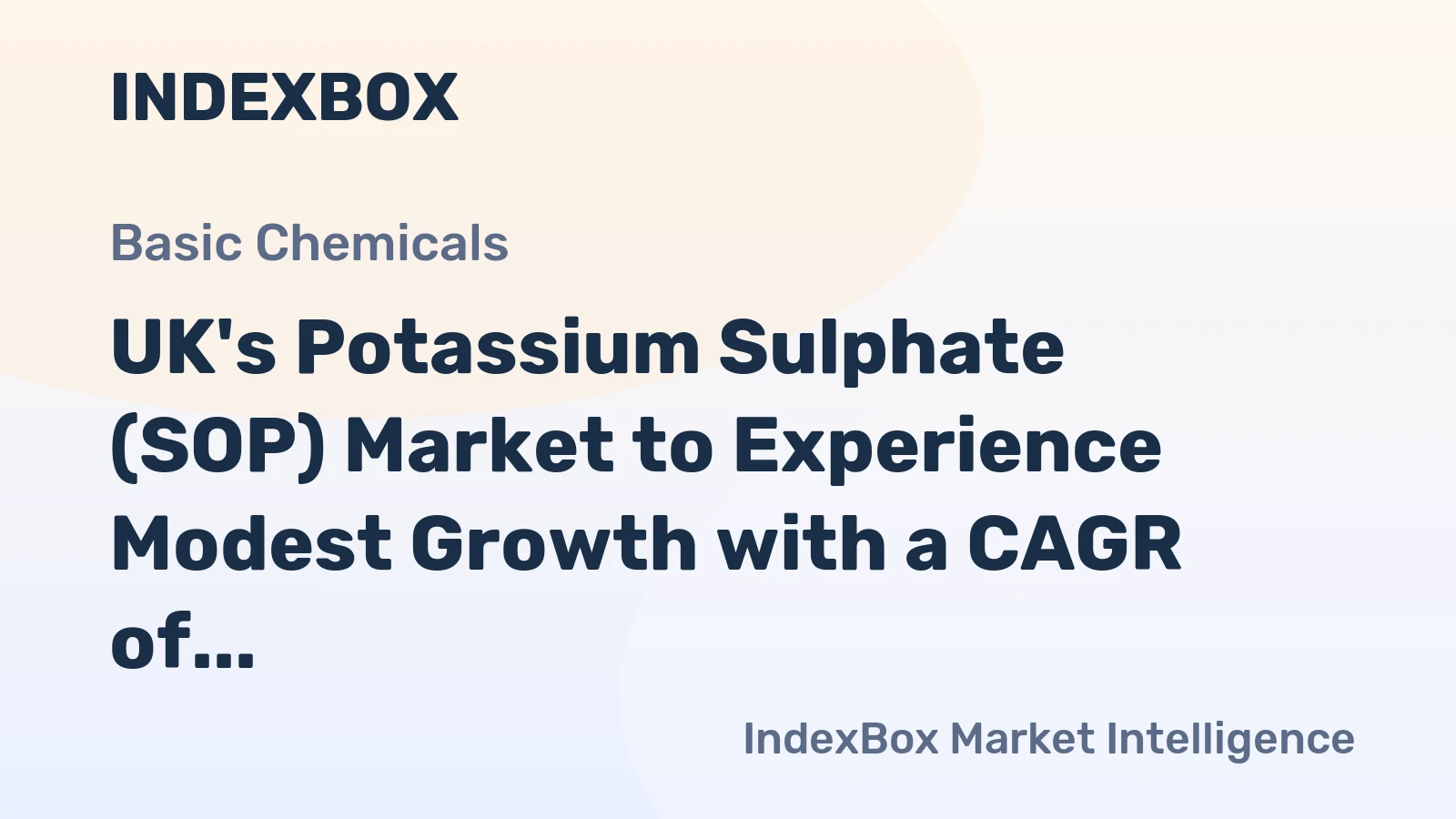 UK's Potassium Sulphate (SOP) Market to Experience Modest Growth with a CAGR of +0.8% from 2024 to 2035