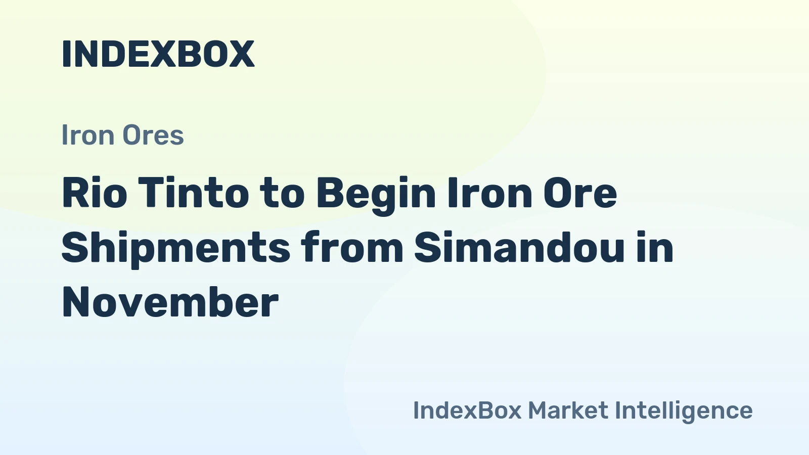 Rio Tinto to Begin Iron Ore Shipments from Simandou in November