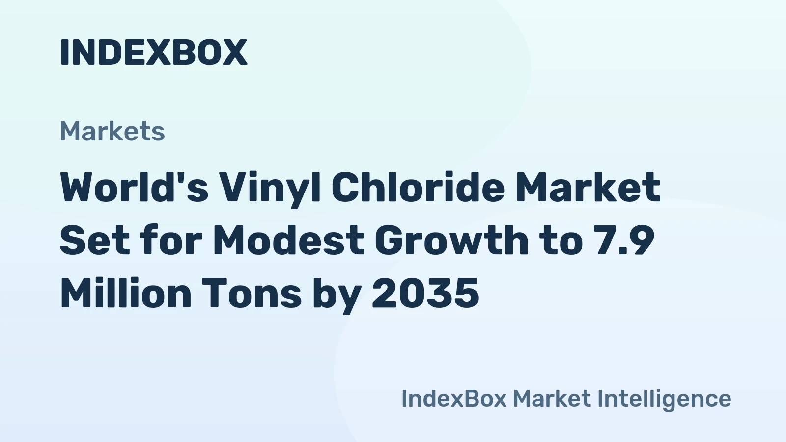 World's Vinyl Chloride Market Set for Modest Growth to 7.9 Million Tons by 2035