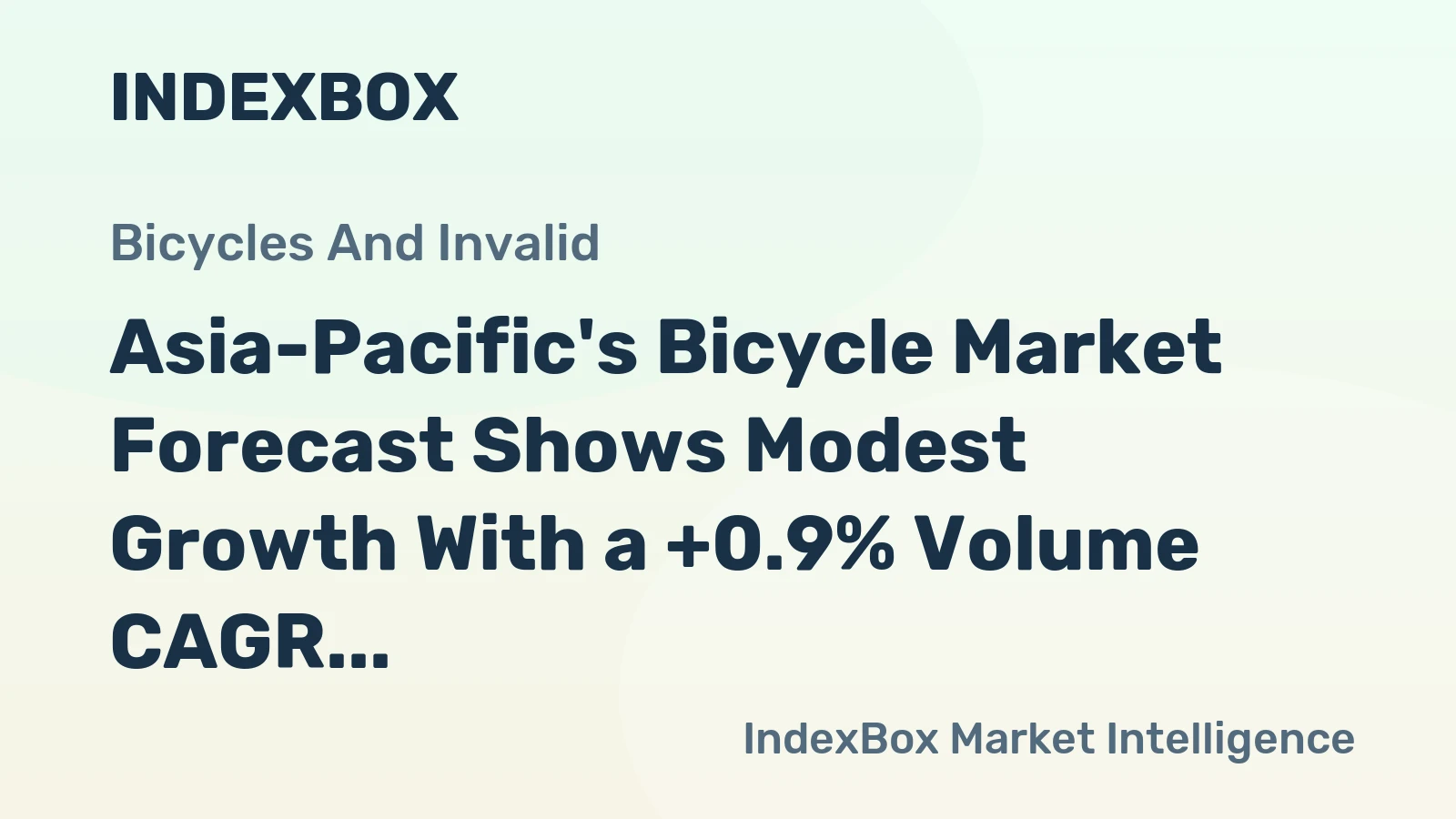Asia-Pacific's Bicycle Market Forecast Shows Modest Growth With a +0.9% Volume CAGR Through 2035