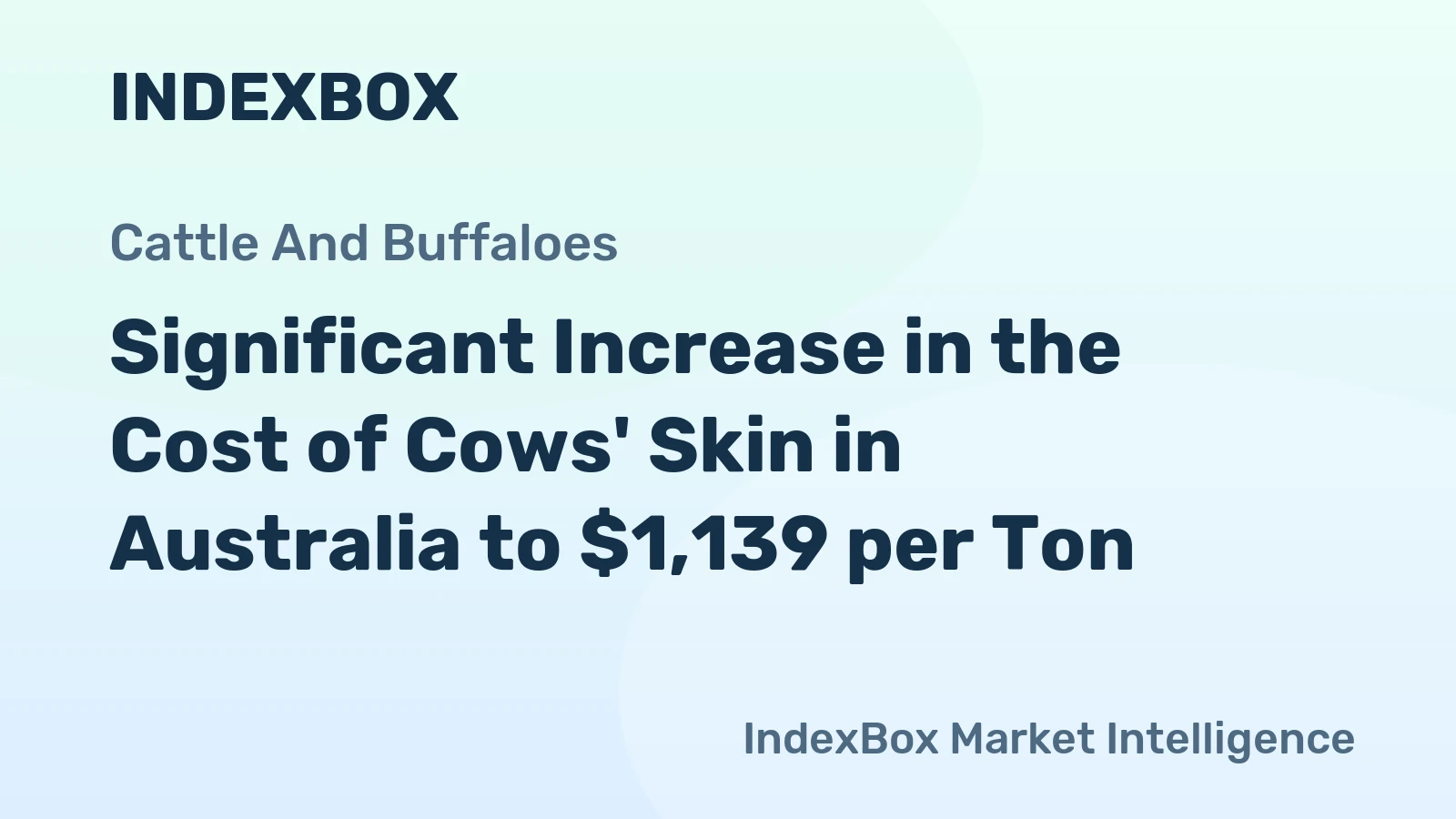 Significant Increase in the Cost of Cows' Skin in Australia to $1,139 per Ton