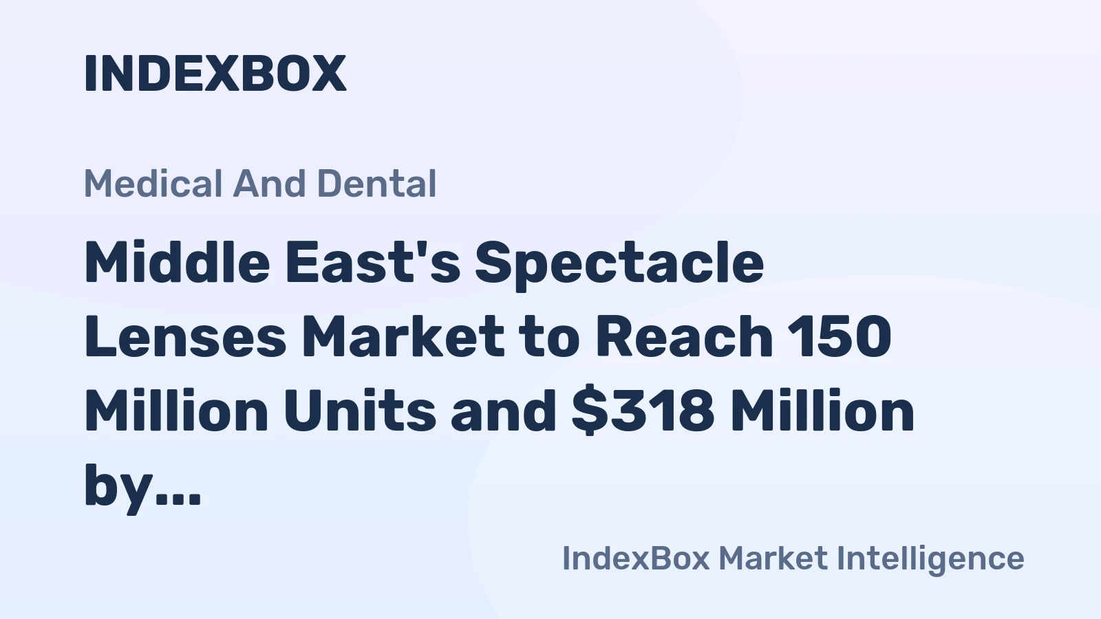 Middle East's Spectacle Lenses Market to Reach 150 Million Units and $318 Million by 2035