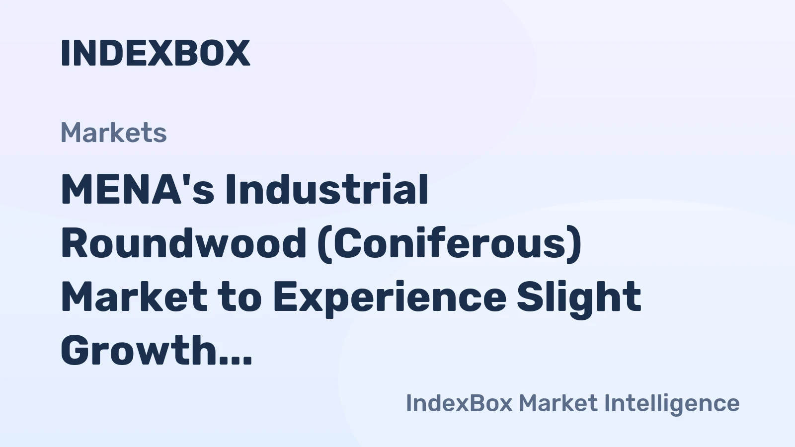 MENA's Industrial Roundwood (Coniferous) Market to Experience Slight Growth with +1.3% CAGR from 2024 to 2035