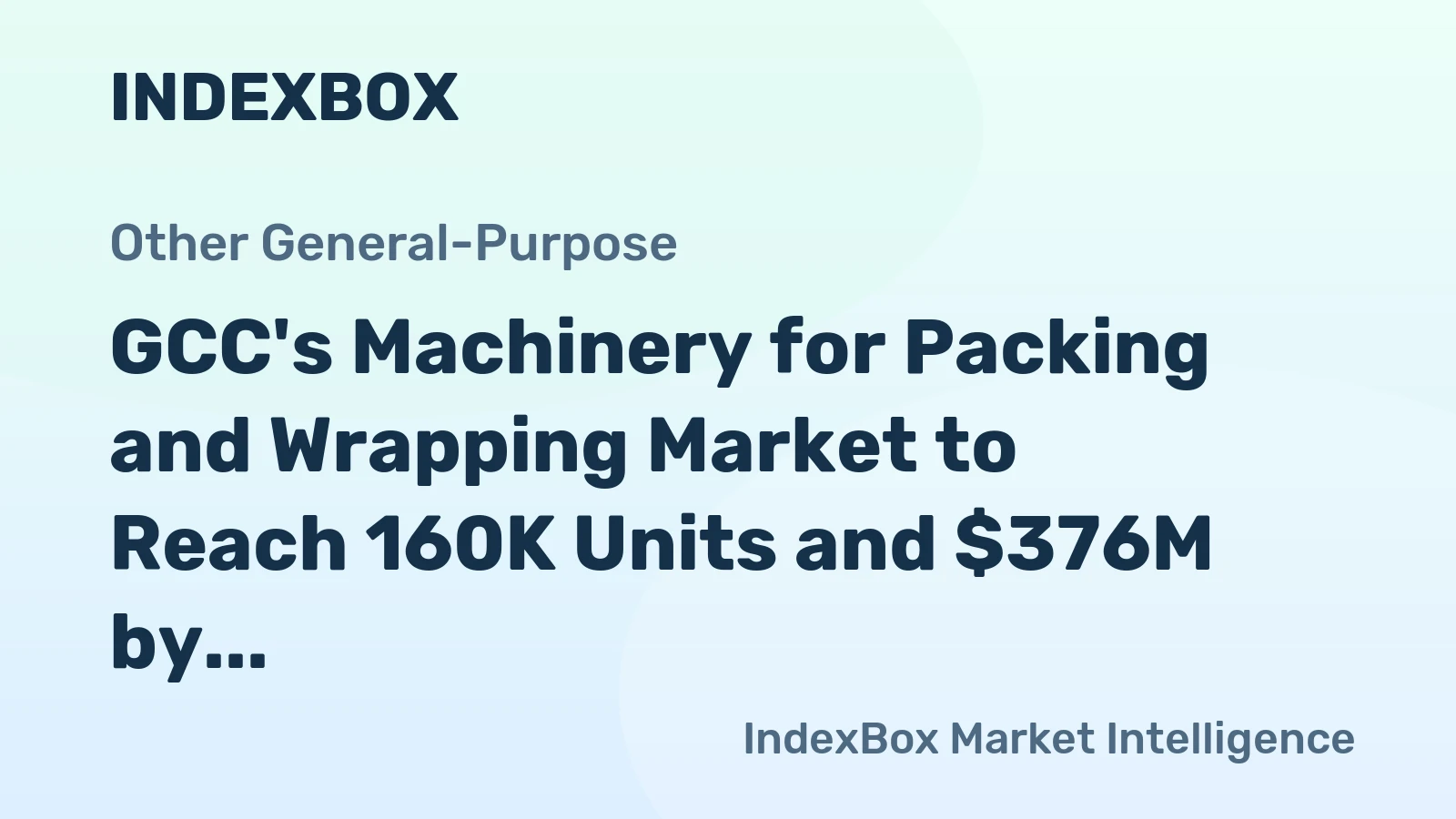 GCC's Machinery for Packing and Wrapping Market to Reach 160K Units and $376M by 2035