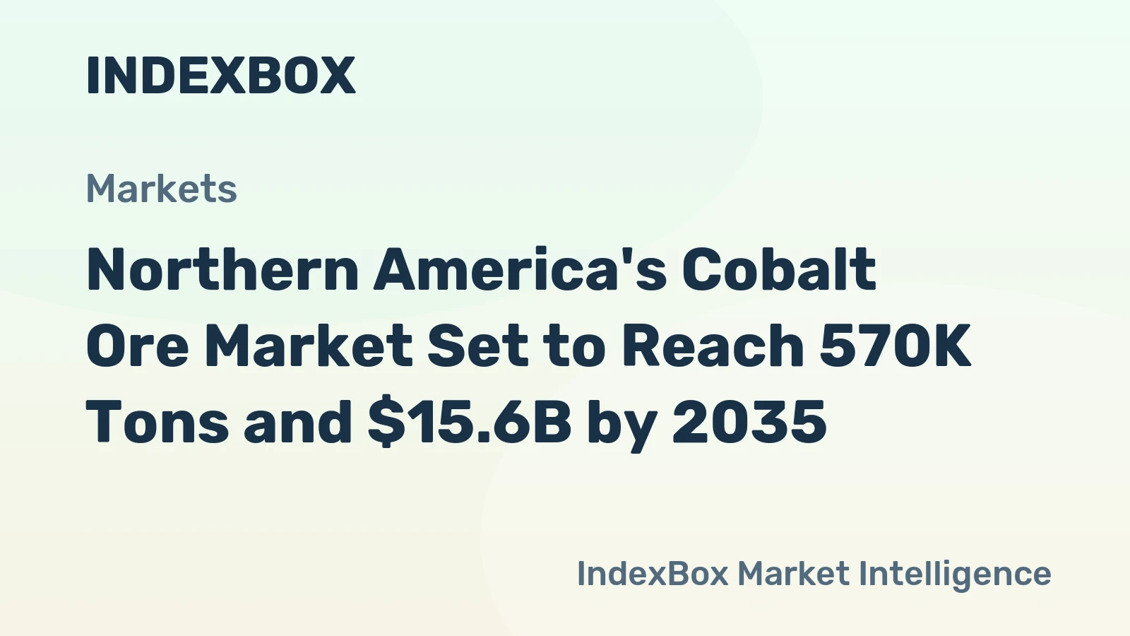 Northern America's Cobalt Ore Market Set to Reach 570K Tons and $15.6B by 2035