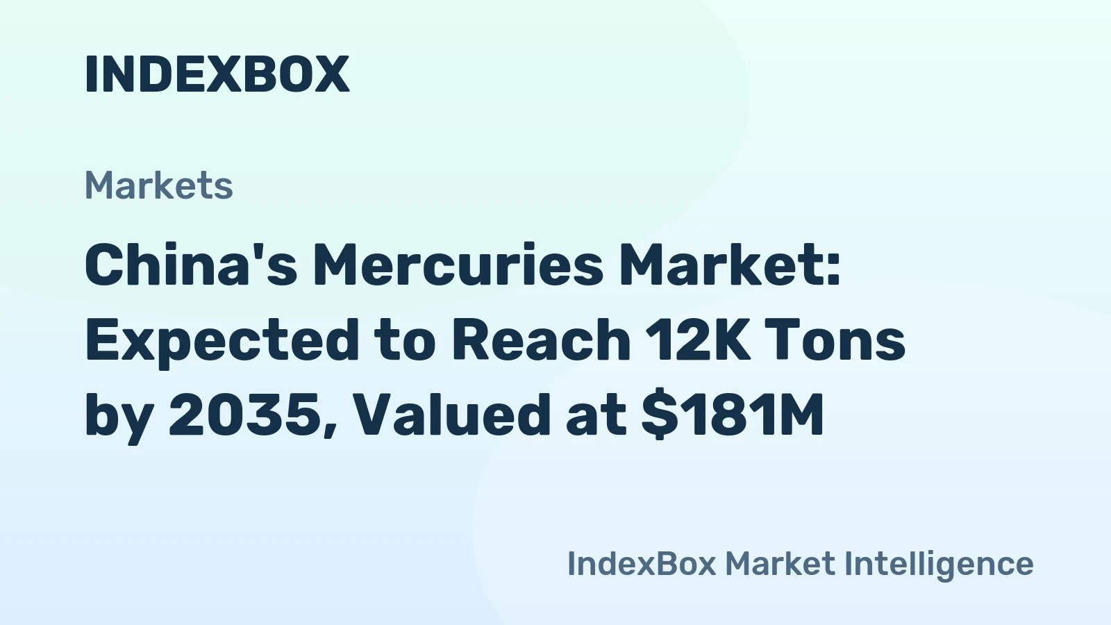 China's Mercuries Market: Expected to Reach 12K Tons by 2035, Valued at $181M