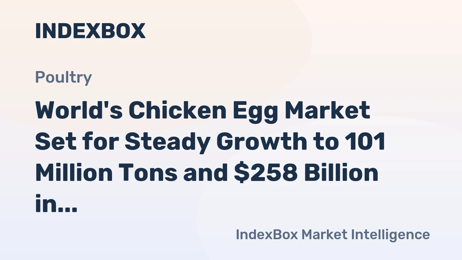 World's Chicken Egg Market Set for Steady Growth to 101 Million Tons and $258 Billion in Value