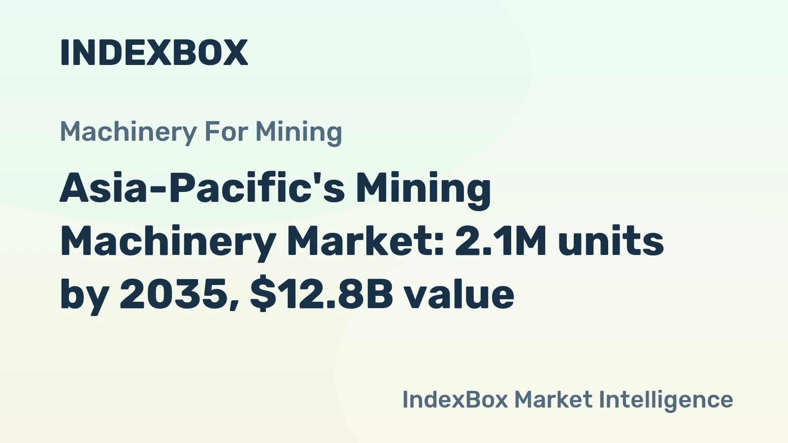 Asia-Pacific's Mining Machinery Market: 2.1M units by 2035, $12.8B value