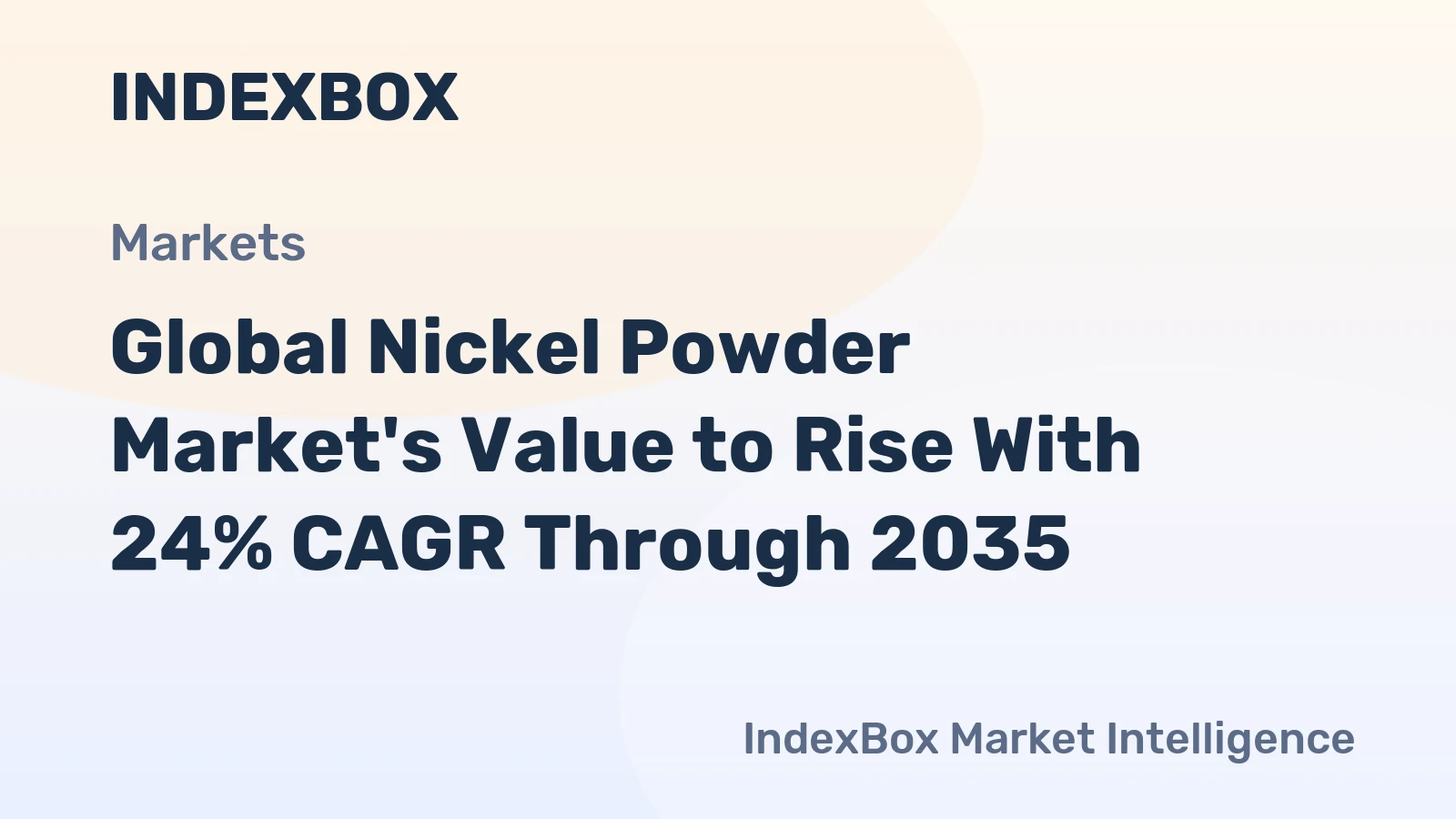 Global Nickel Powder Market's Value to Rise With 24% CAGR Through 2035