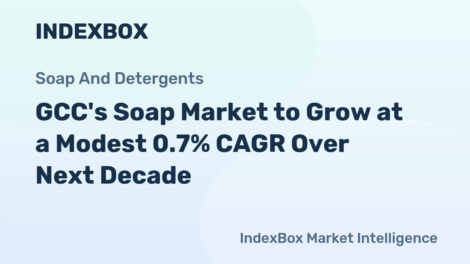 GCC's Soap Market to Grow at a Modest 0.7% CAGR Over Next Decade