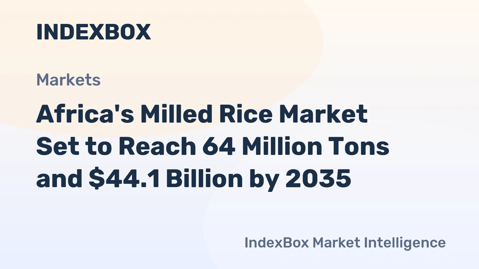 Africa's Milled Rice Market Set to Reach 64 Million Tons and $44.1 Billion by 2035