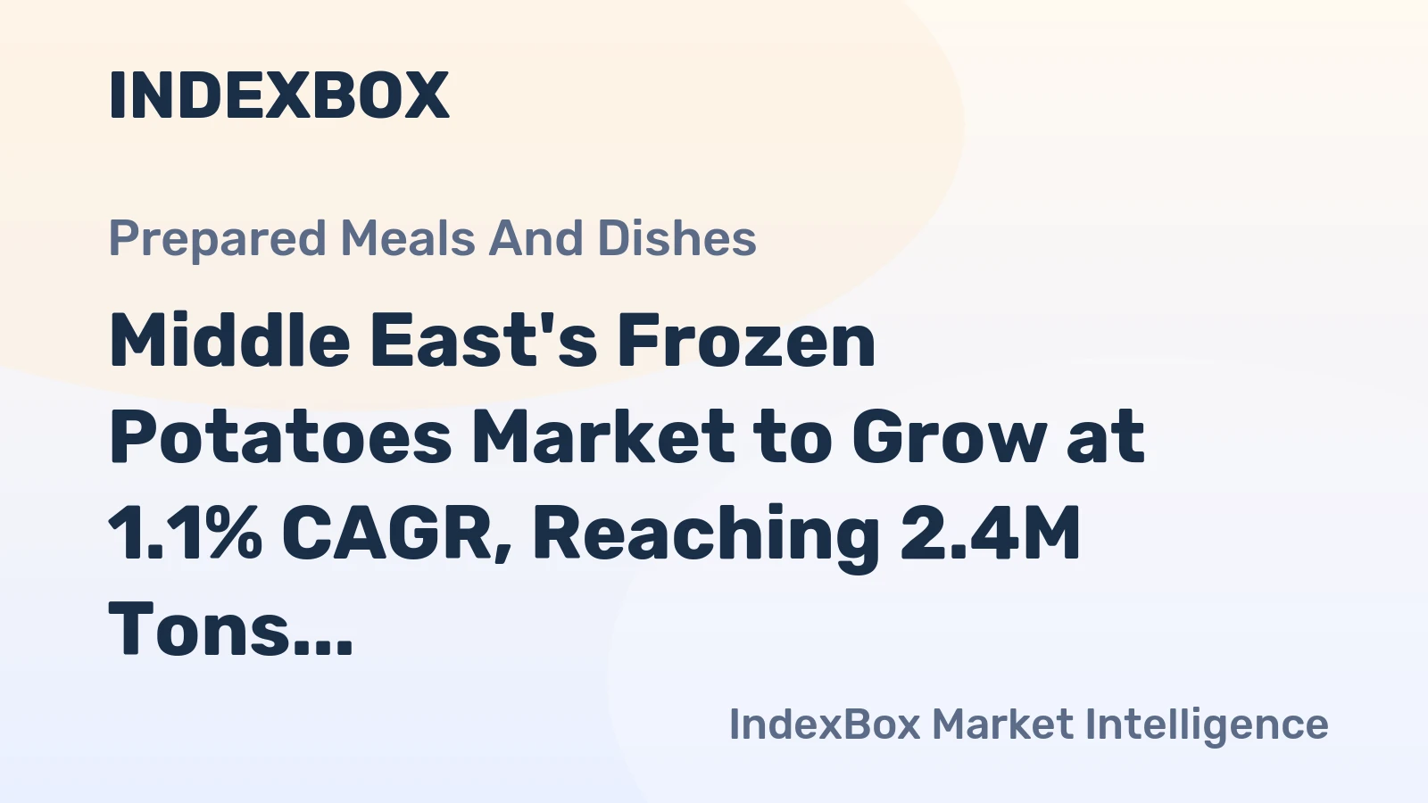 Middle East's Frozen Potatoes Market to Grow at 1.1% CAGR, Reaching 2.4M Tons by 2035