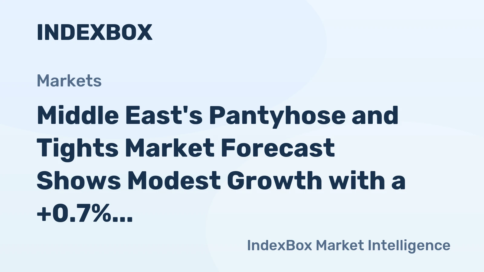 Middle East's Pantyhose and Tights Market Forecast Shows Modest Growth with a +0.7% Volume CAGR