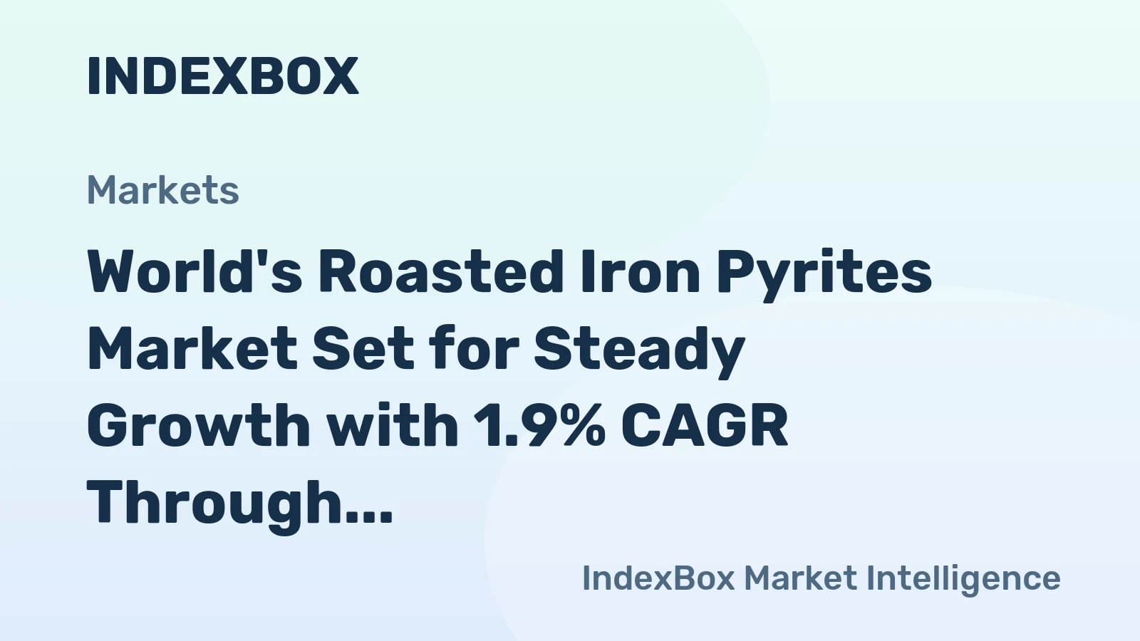 World's Roasted Iron Pyrites Market Set for Steady Growth with 1.9% CAGR Through 2035