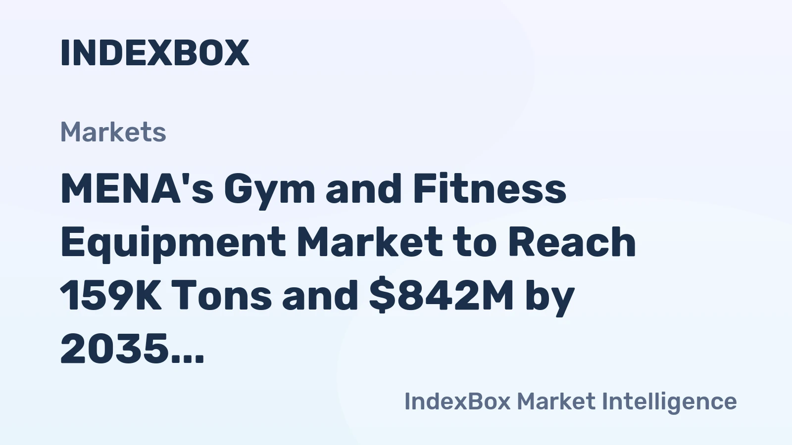 MENA's Gym and Fitness Equipment Market to Reach 159K Tons and $842M by 2035
