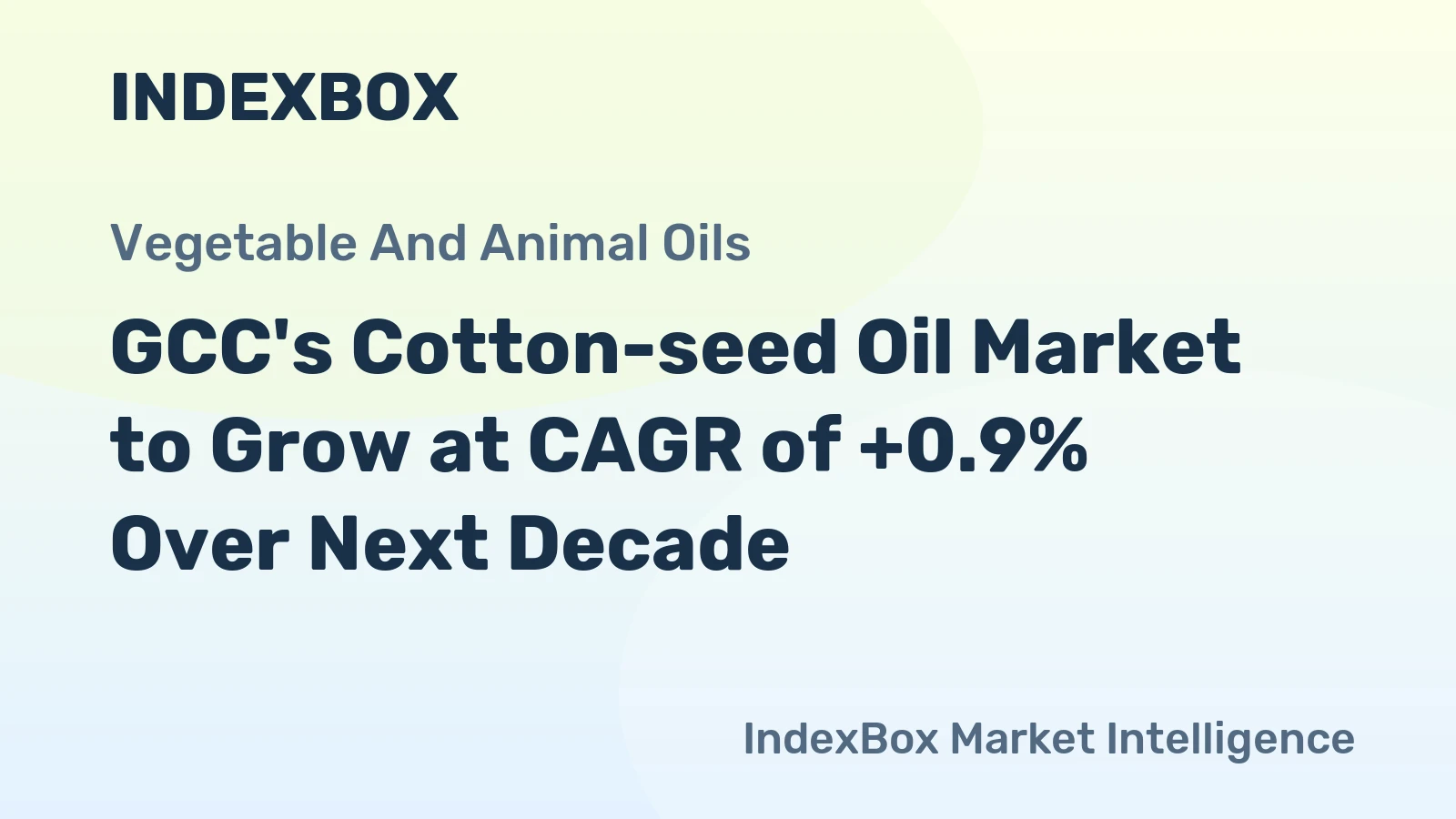 GCC's Cotton-seed Oil Market to Grow at CAGR of +0.9% Over Next Decade