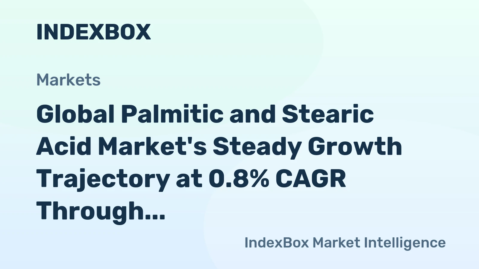Global Palmitic and Stearic Acid Market's Steady Growth Trajectory at 0.8% CAGR Through 2035