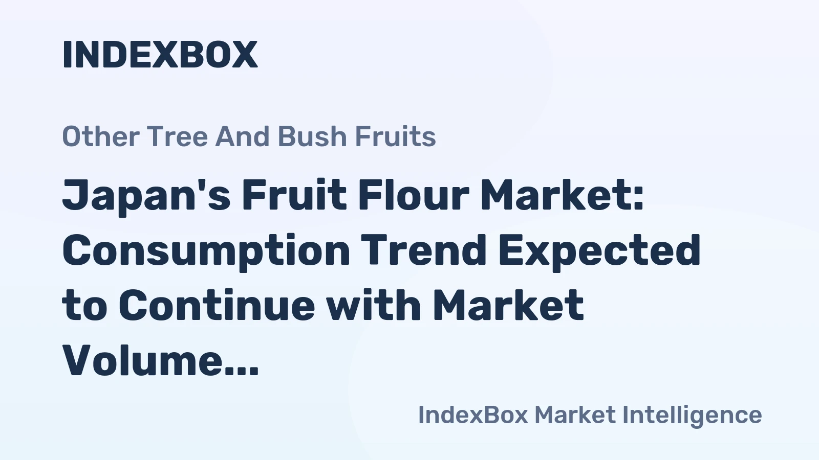 Japan's Fruit Flour Market: Consumption Trend Expected to Continue with Market Volume of 2.5K Tons and Market Value of $20M by 2035