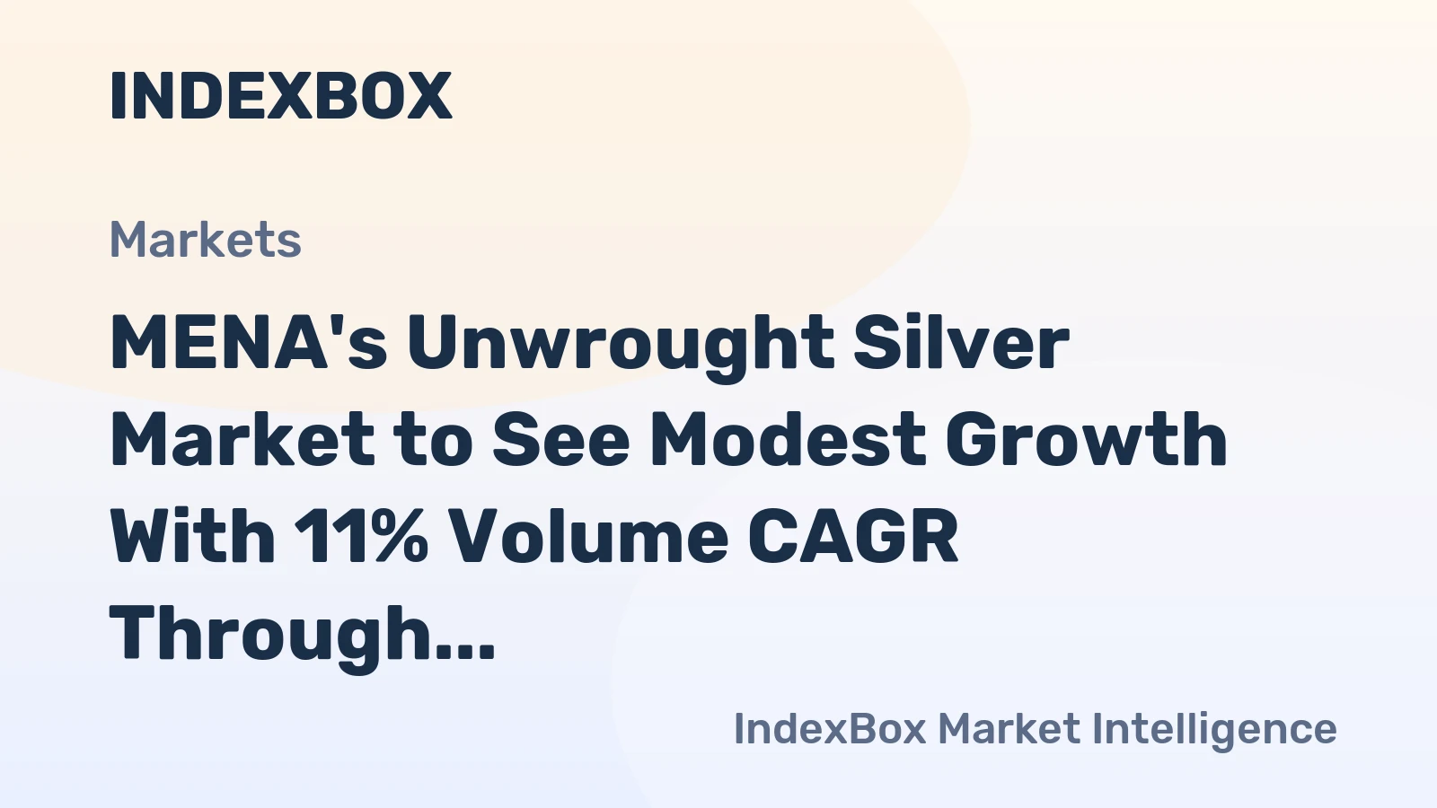 MENA's Unwrought Silver Market to See Modest Growth With 11% Volume CAGR Through 2035