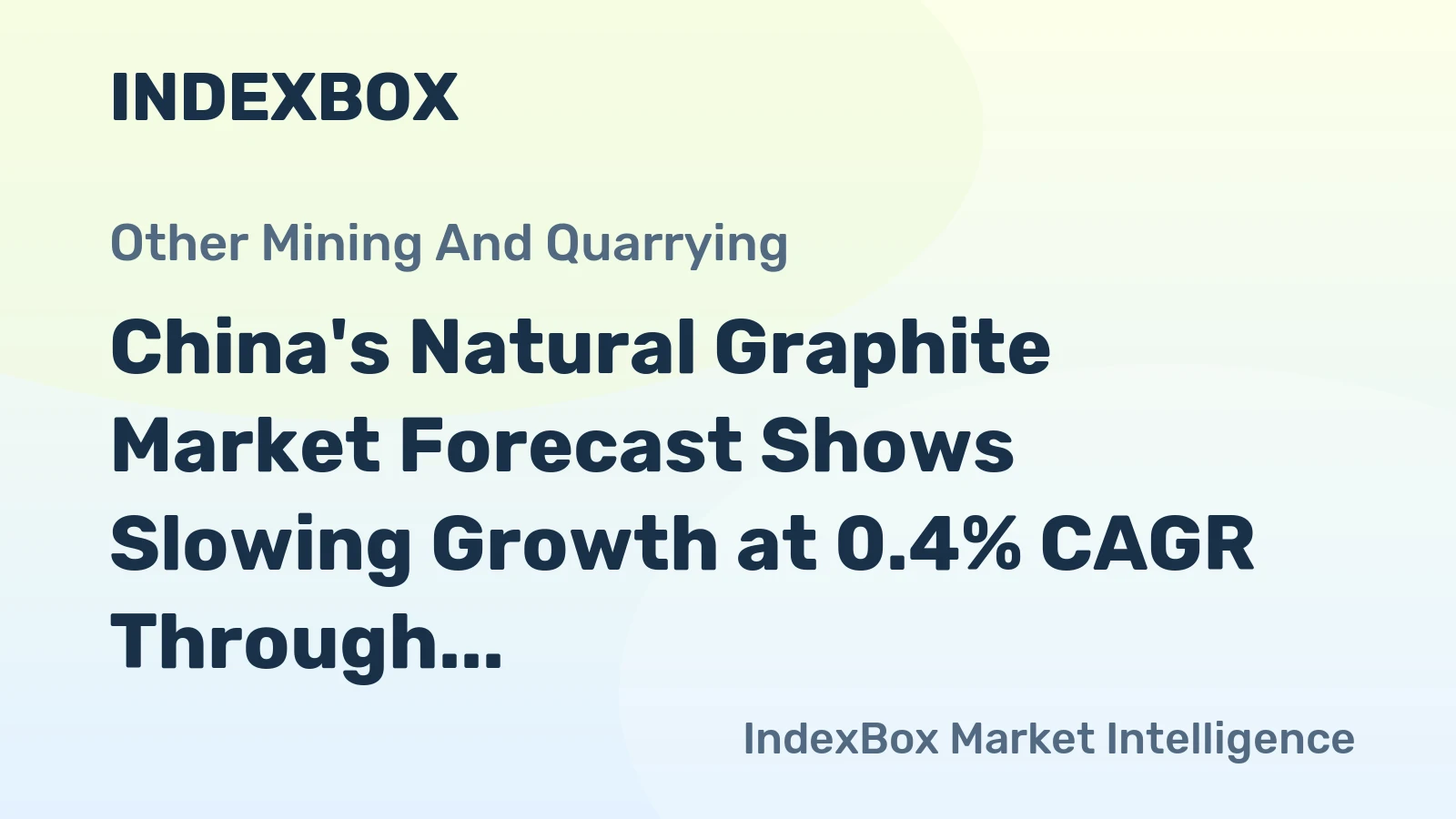 China's Natural Graphite Market Forecast Shows Slowing Growth at 0.4% CAGR Through 2035