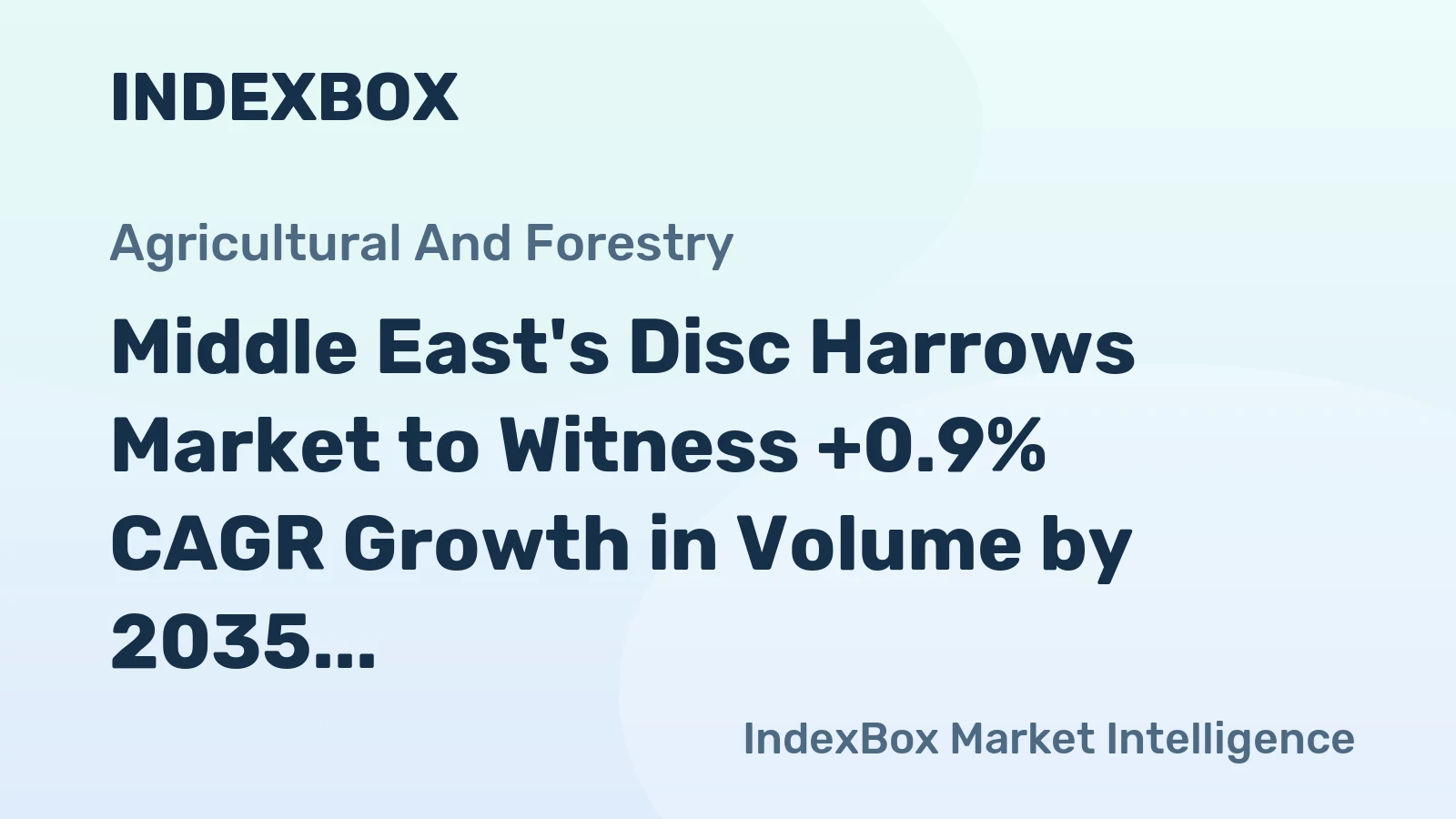 Middle East's Disc Harrows Market to Witness +0.9% CAGR Growth in Volume by 2035