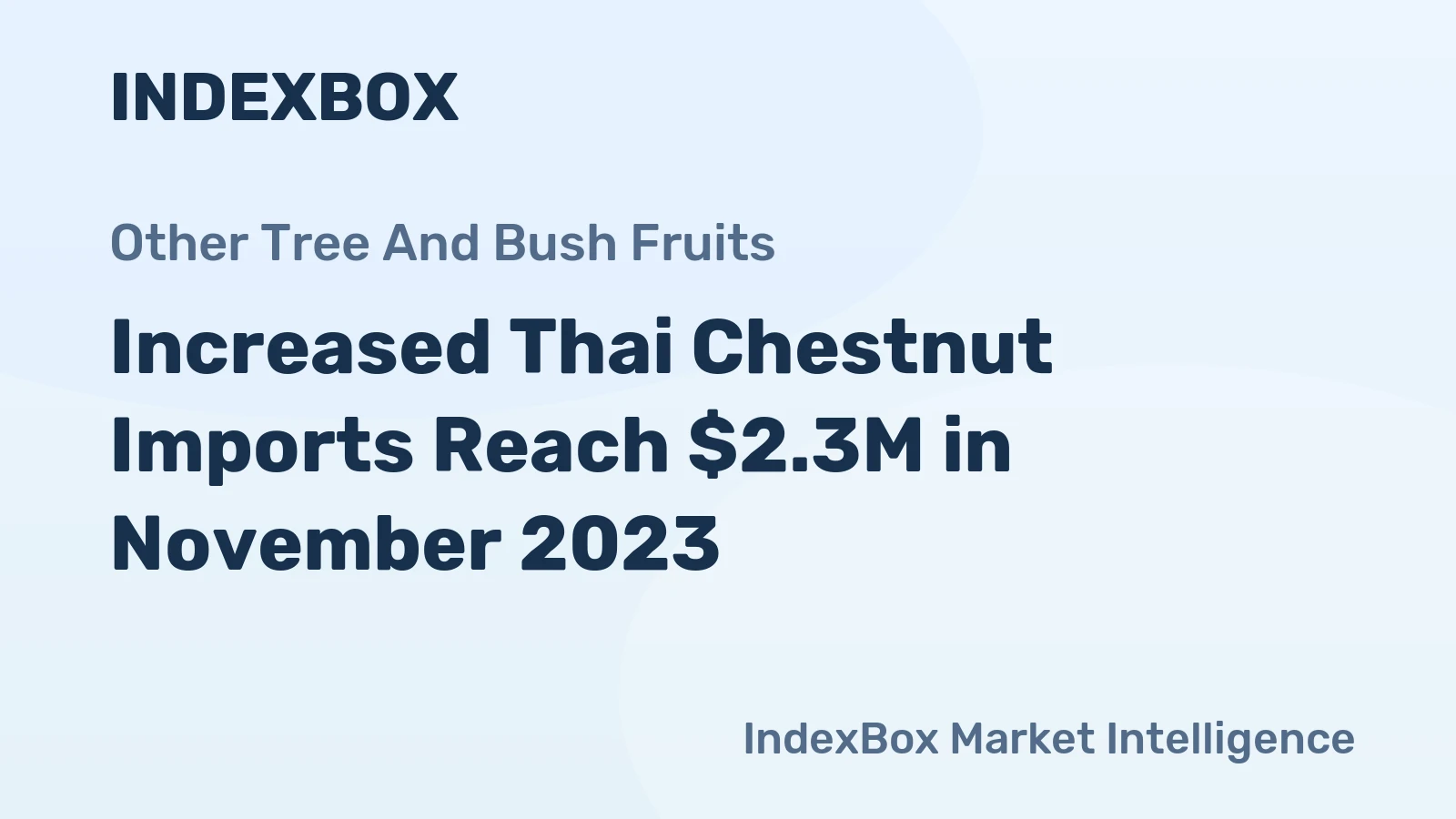 Increased Thai Chestnut Imports Reach $2.3M in November 2023