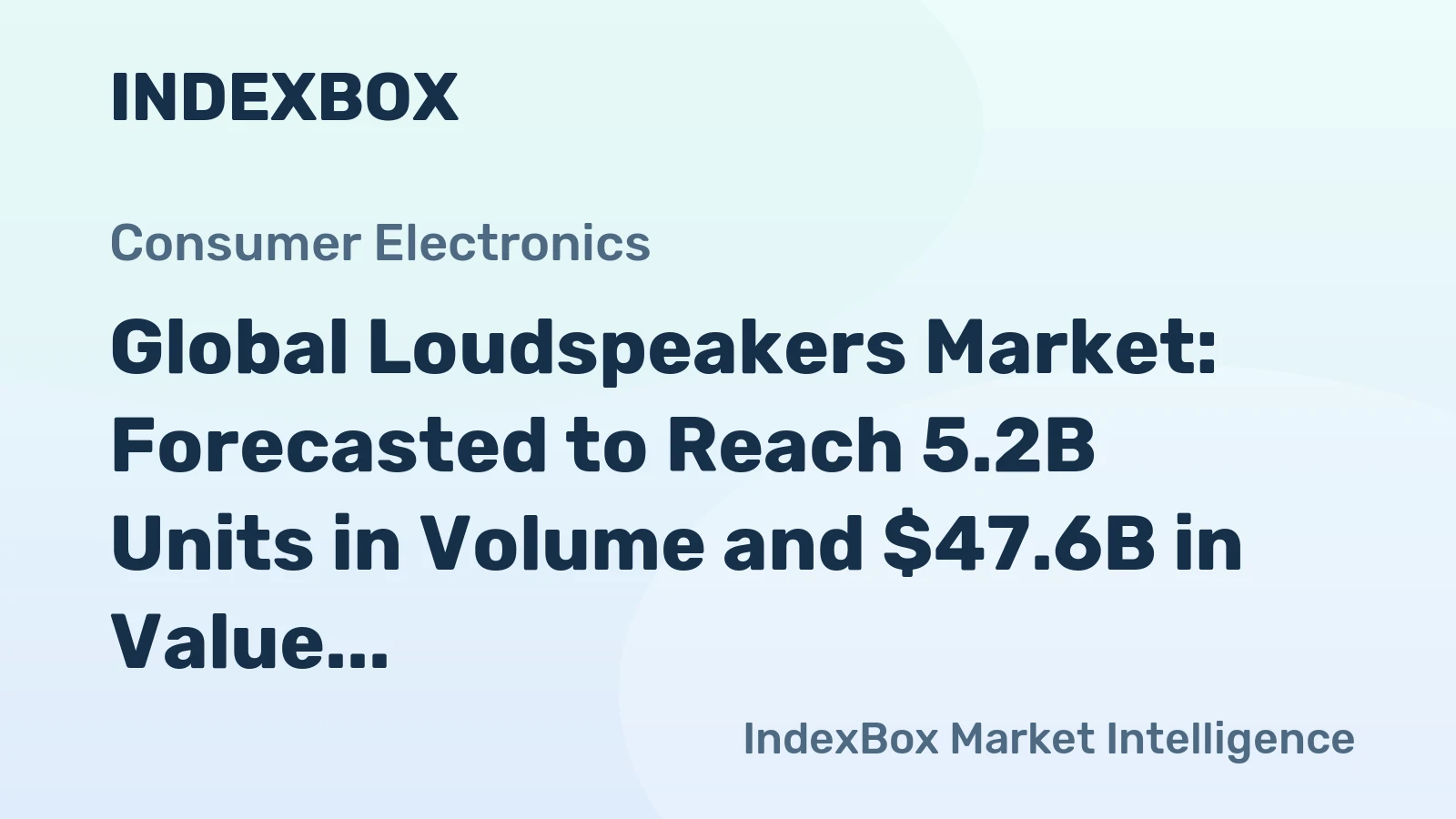 Global Loudspeakers Market: Forecasted to Reach 5.2B Units in Volume and $47.6B in Value by 2035