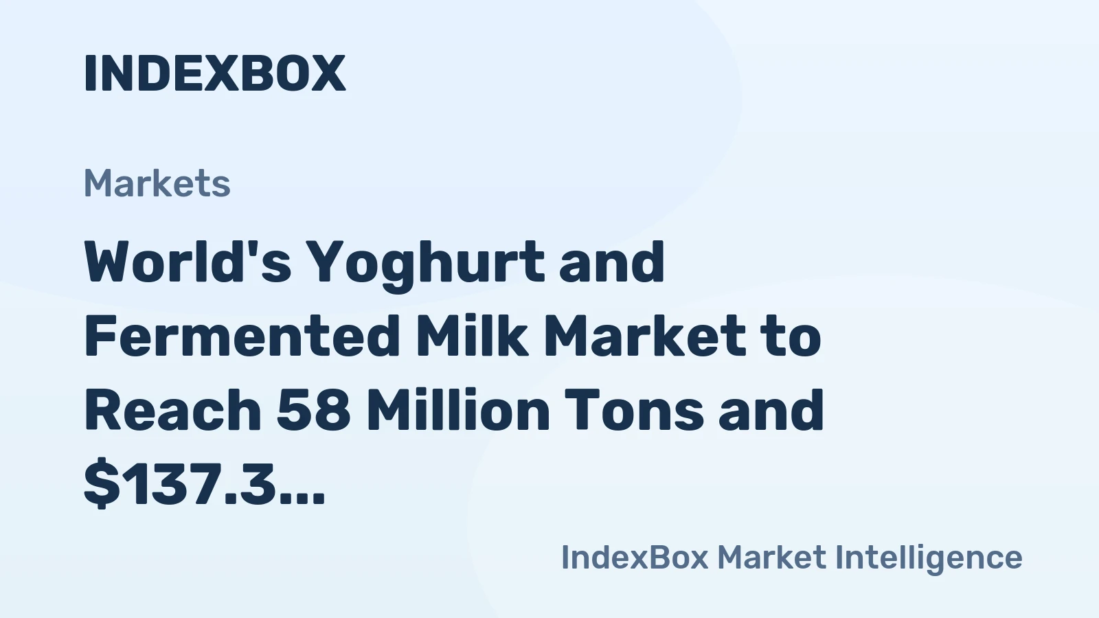 World's Yoghurt and Fermented Milk Market to Reach 58 Million Tons and $137.3 Billion by 2035