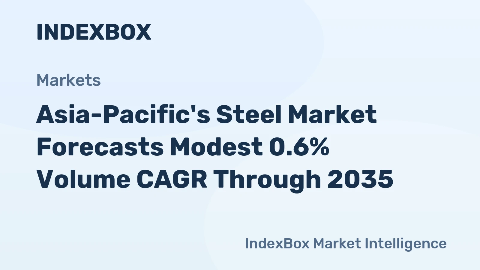 Asia-Pacific's Steel Market Forecasts Modest 0.6% Volume CAGR Through 2035