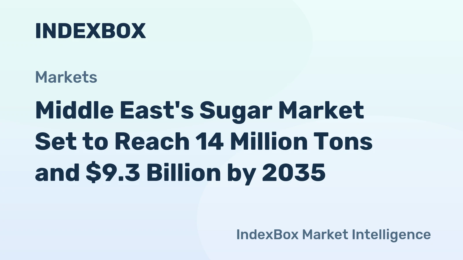 Middle East's Sugar Market Set to Reach 14 Million Tons and $9.3 Billion by 2035