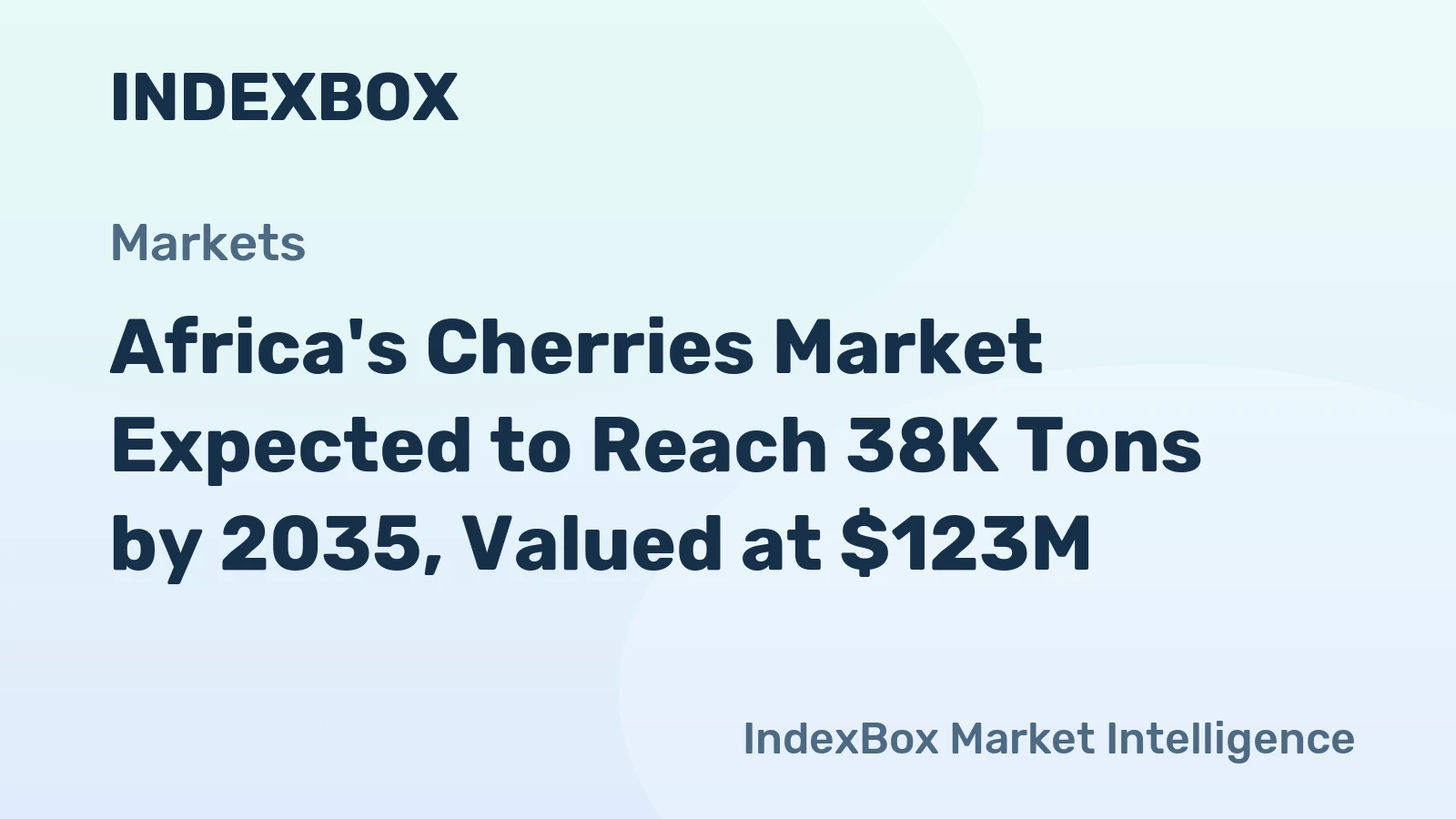 Africa's Cherries Market Expected to Reach 38K Tons by 2035, Valued at $123M