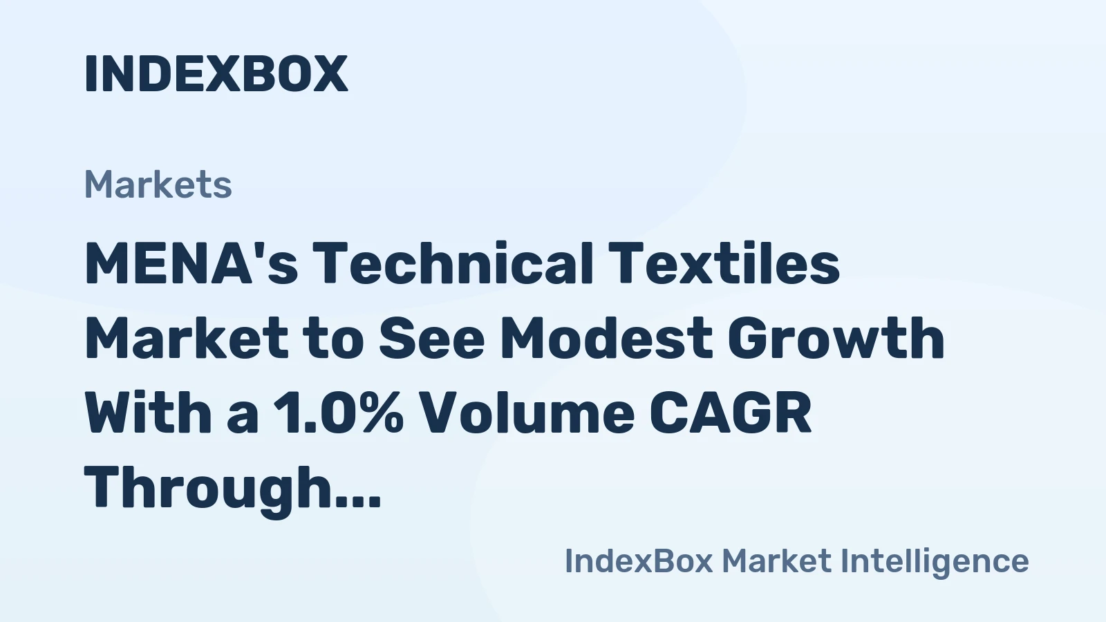MENA's Technical Textiles Market to See Modest Growth With a 1.0% Volume CAGR Through 2035