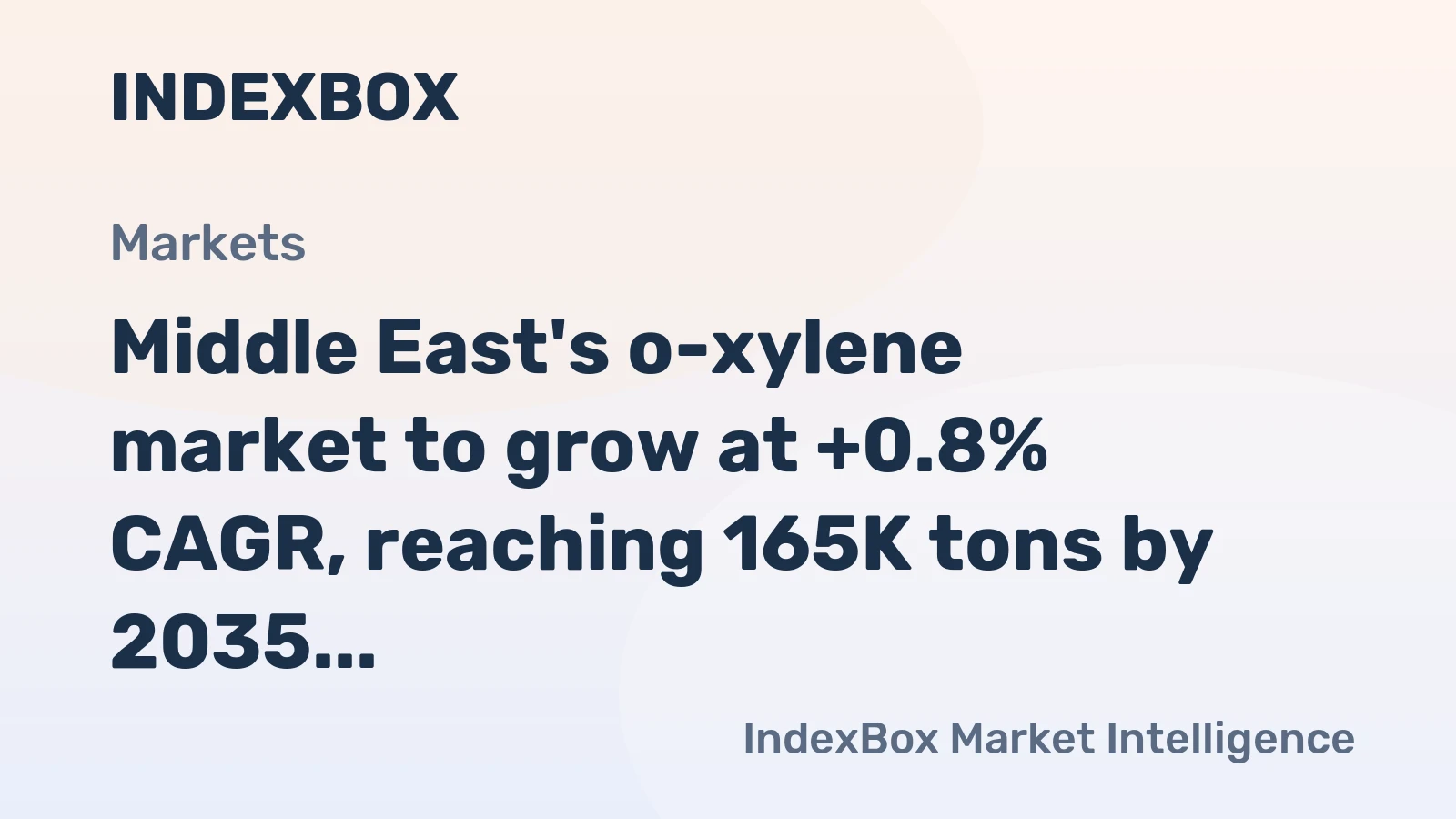 Middle East's o-xylene market to grow at +0.8% CAGR, reaching 165K tons by 2035