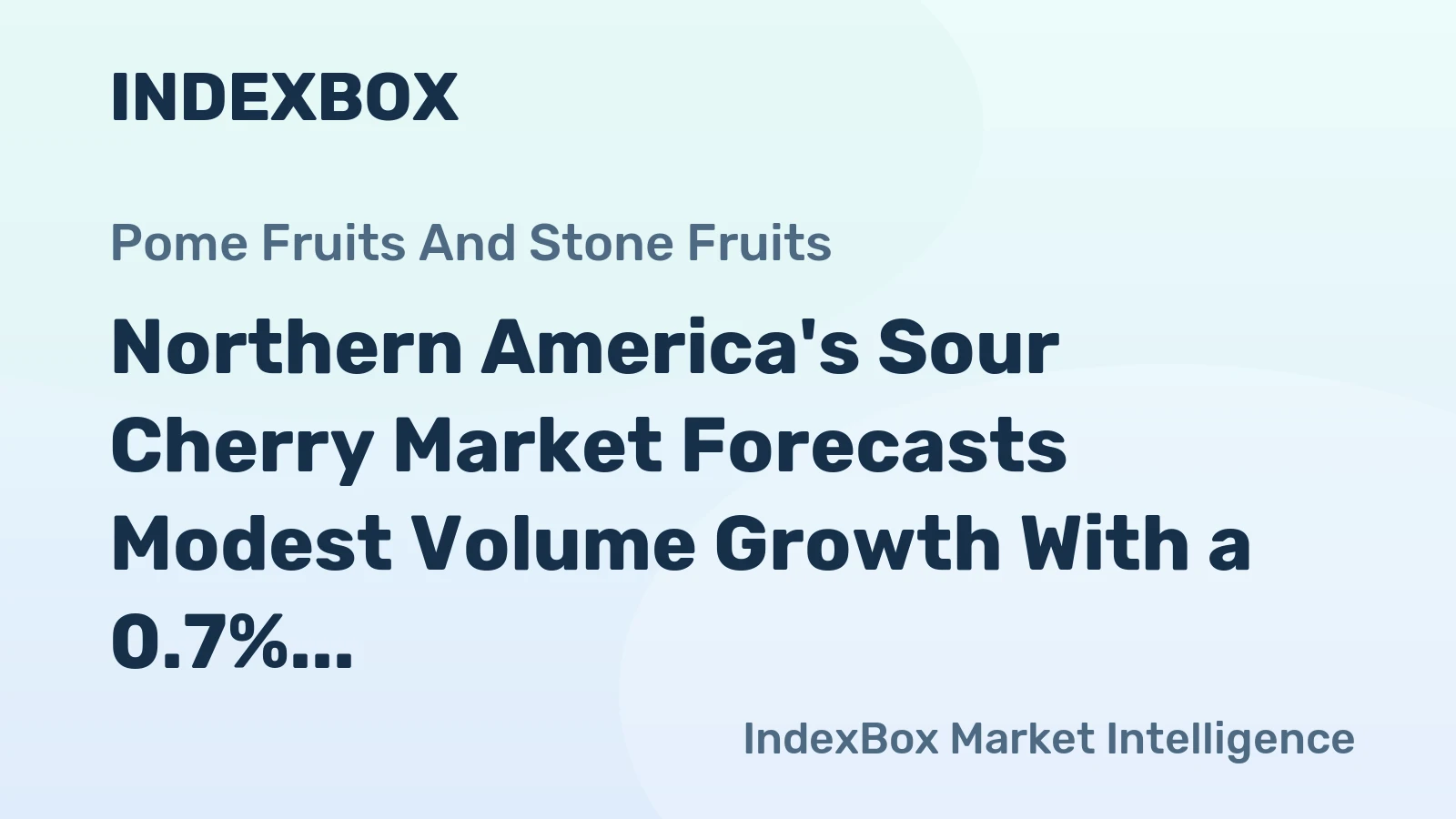 Northern America's Sour Cherry Market Forecasts Modest Volume Growth With a 0.7% CAGR Through 2035