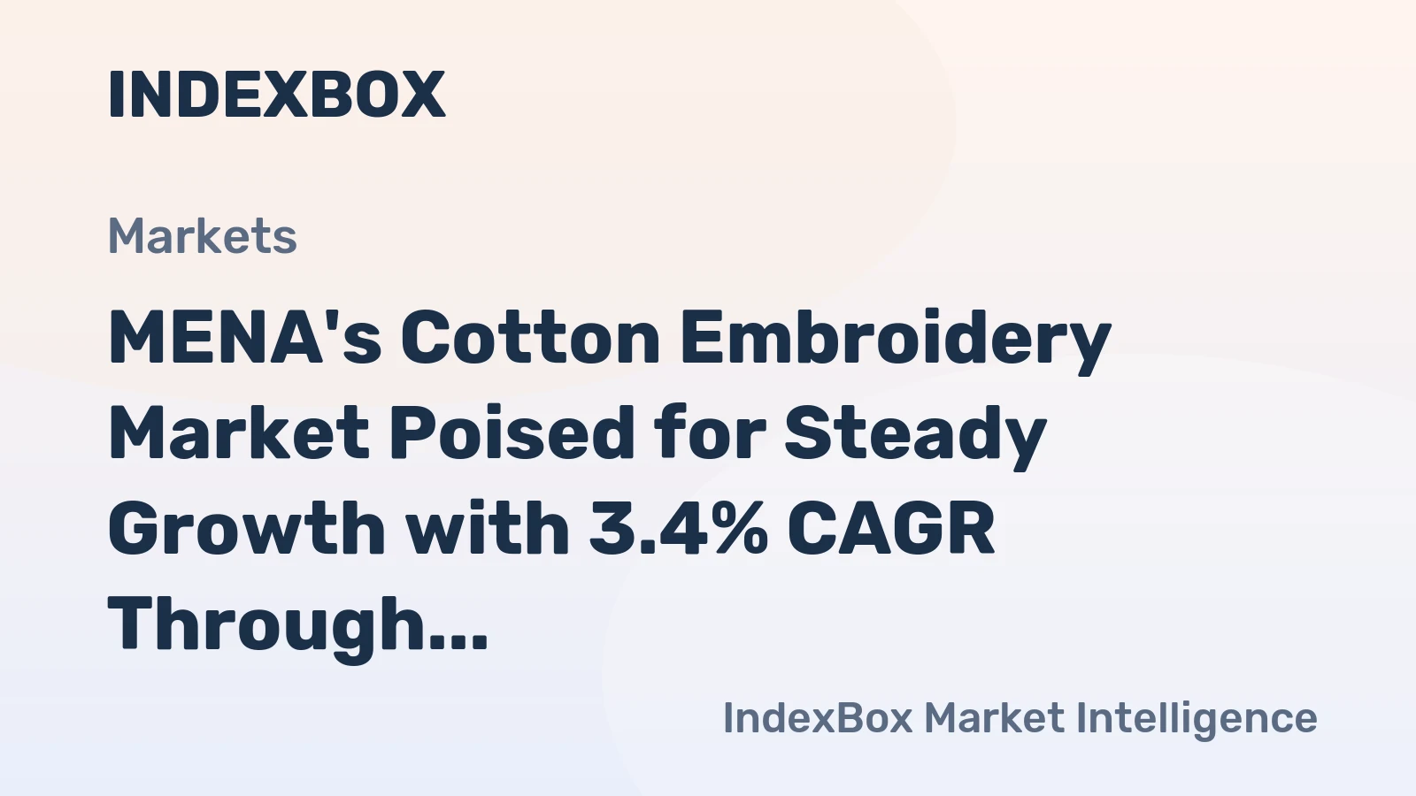 MENA's Cotton Embroidery Market Poised for Steady Growth with 3.4% CAGR Through 2035