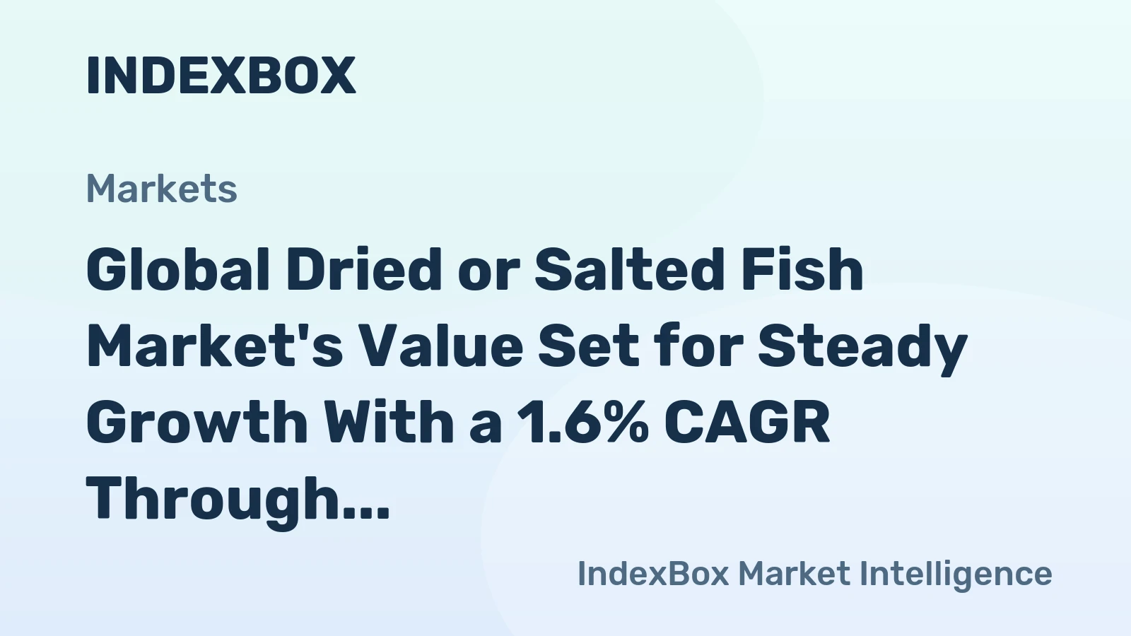 Global Dried or Salted Fish Market's Value Set for Steady Growth With a 1.6% CAGR Through 2035